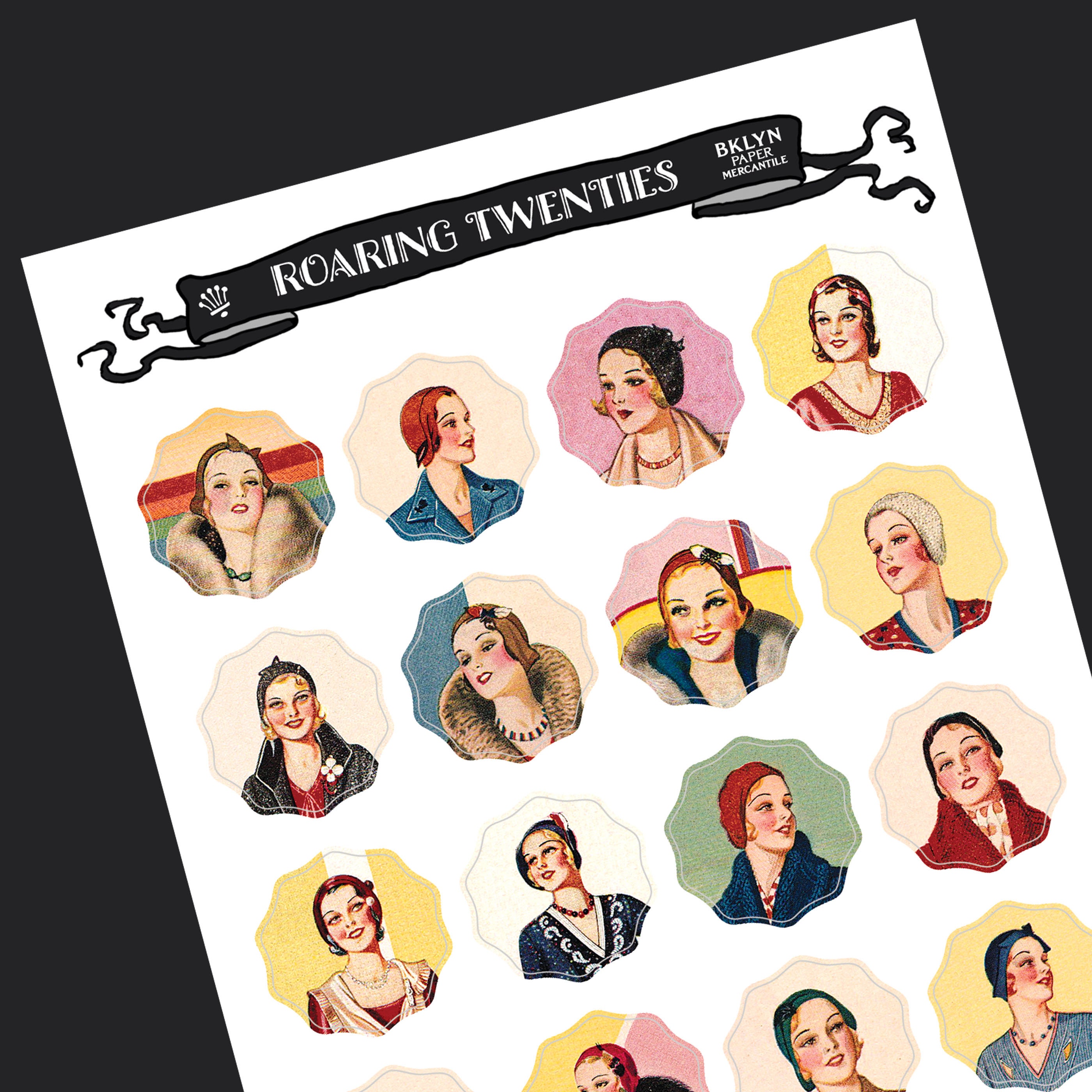 Flapper Stickers Set of 40 Art Deco Ladies Stickers Vintage Fashion ...