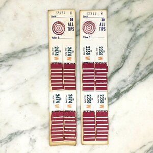 Vintage Lottery Pull Tab Tickets on Card | 30 Tabs | Retro Tickets ...