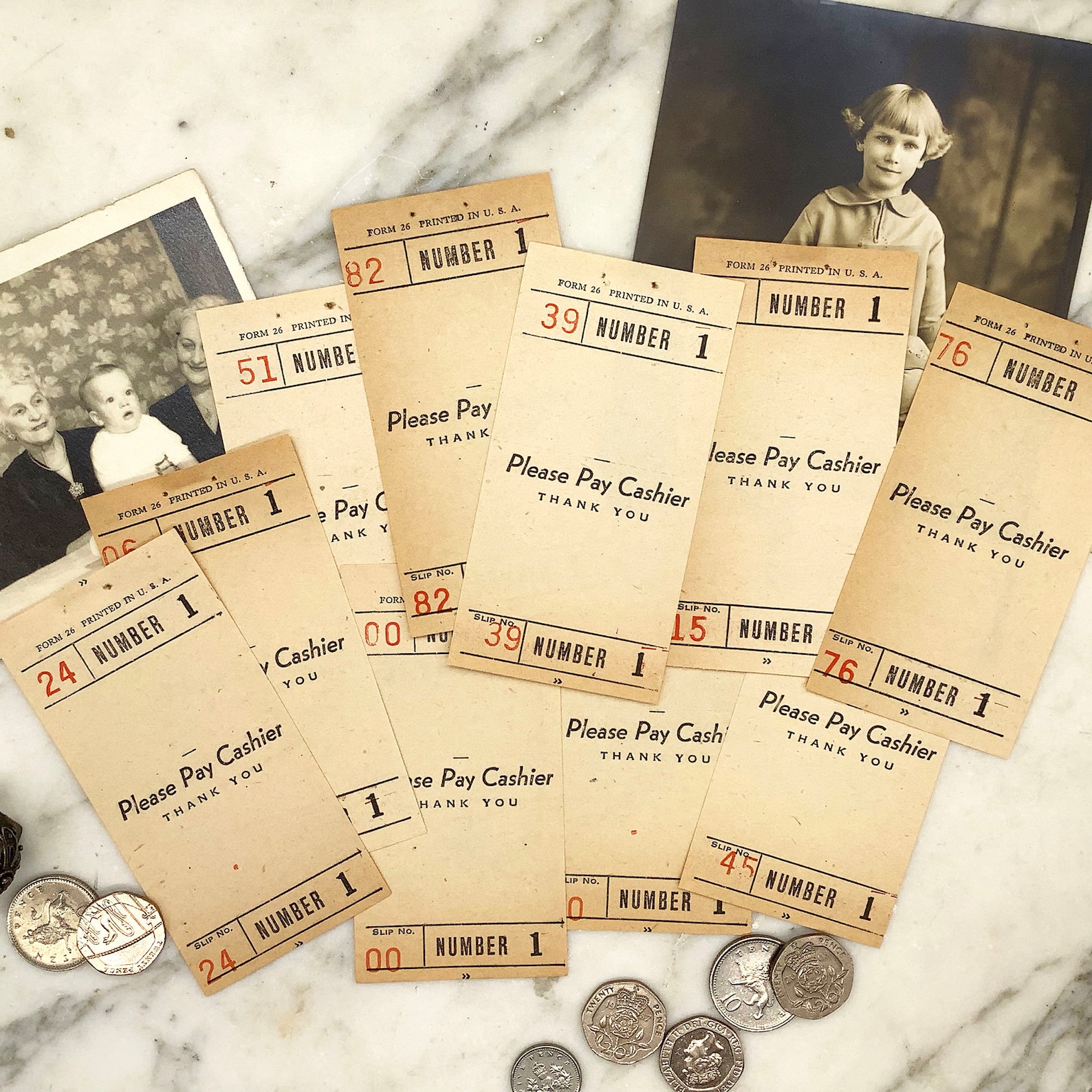 Vintage Barbershop Please Pay Cashier Tickets 1940s Set of 8 Barber ...