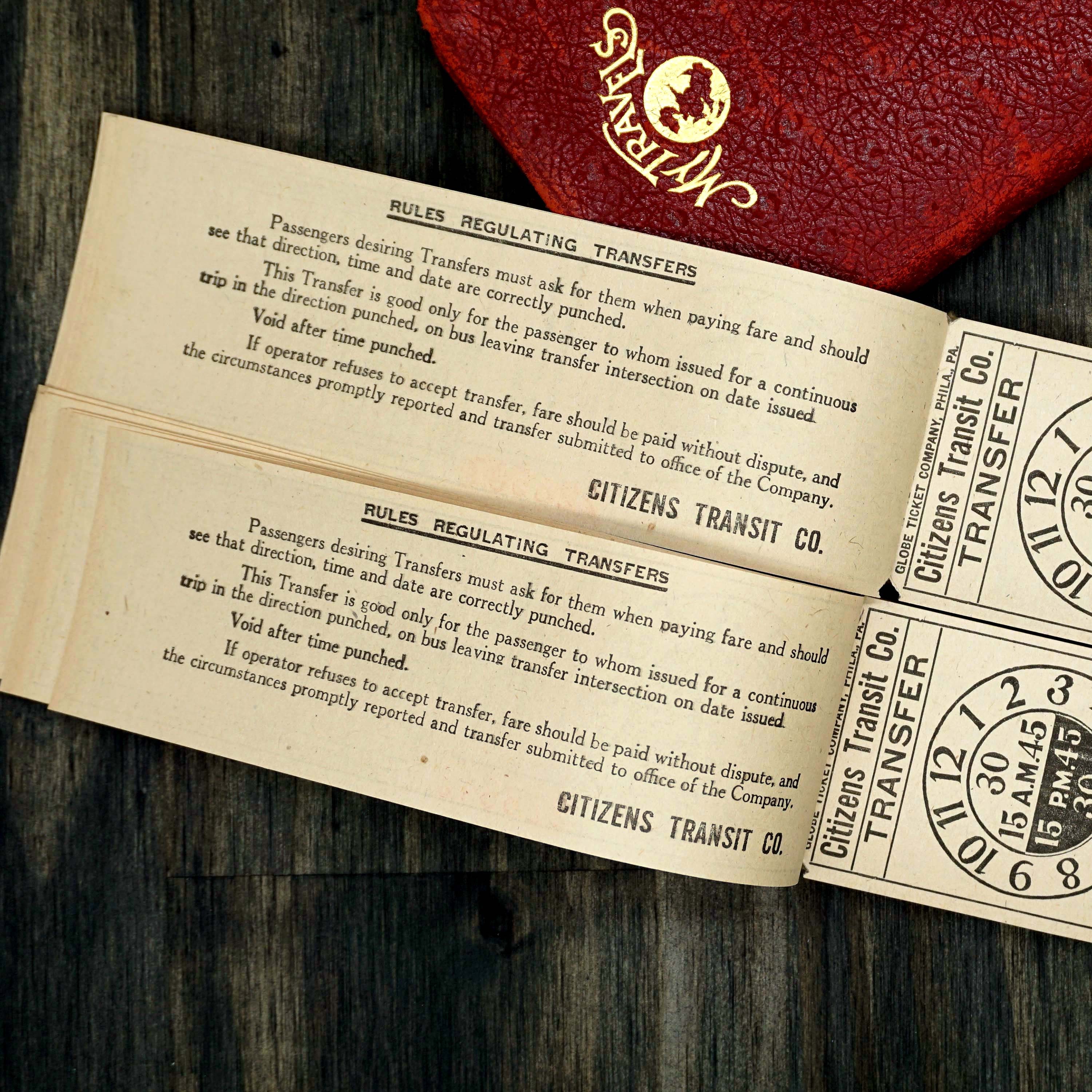 Vintage Trolley Transfer Tickets | Philadelphia Ephemera | Cable Car ...