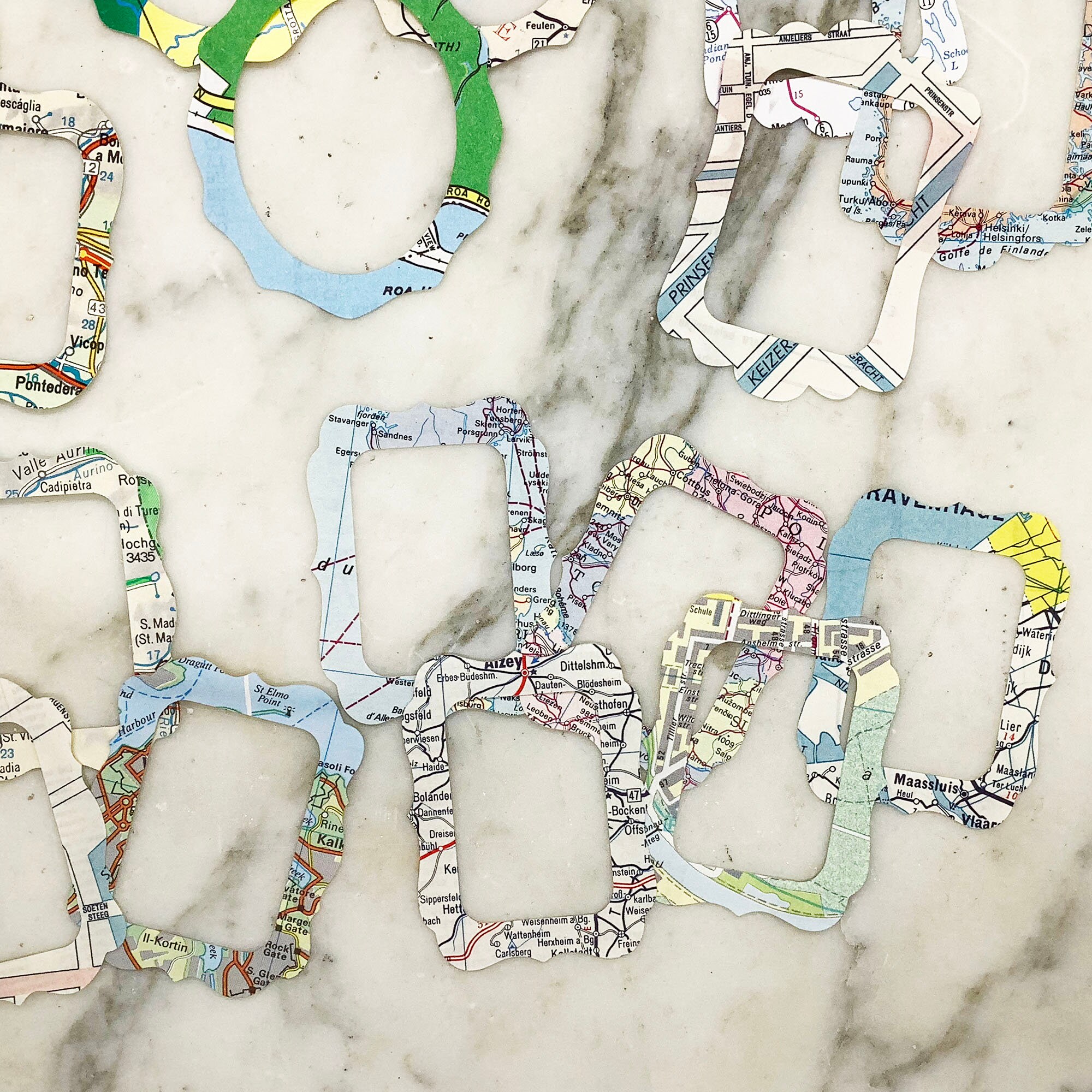 Die Cut Vintage Map Paper Frames Set of 10 Decorative Frames Travel ...