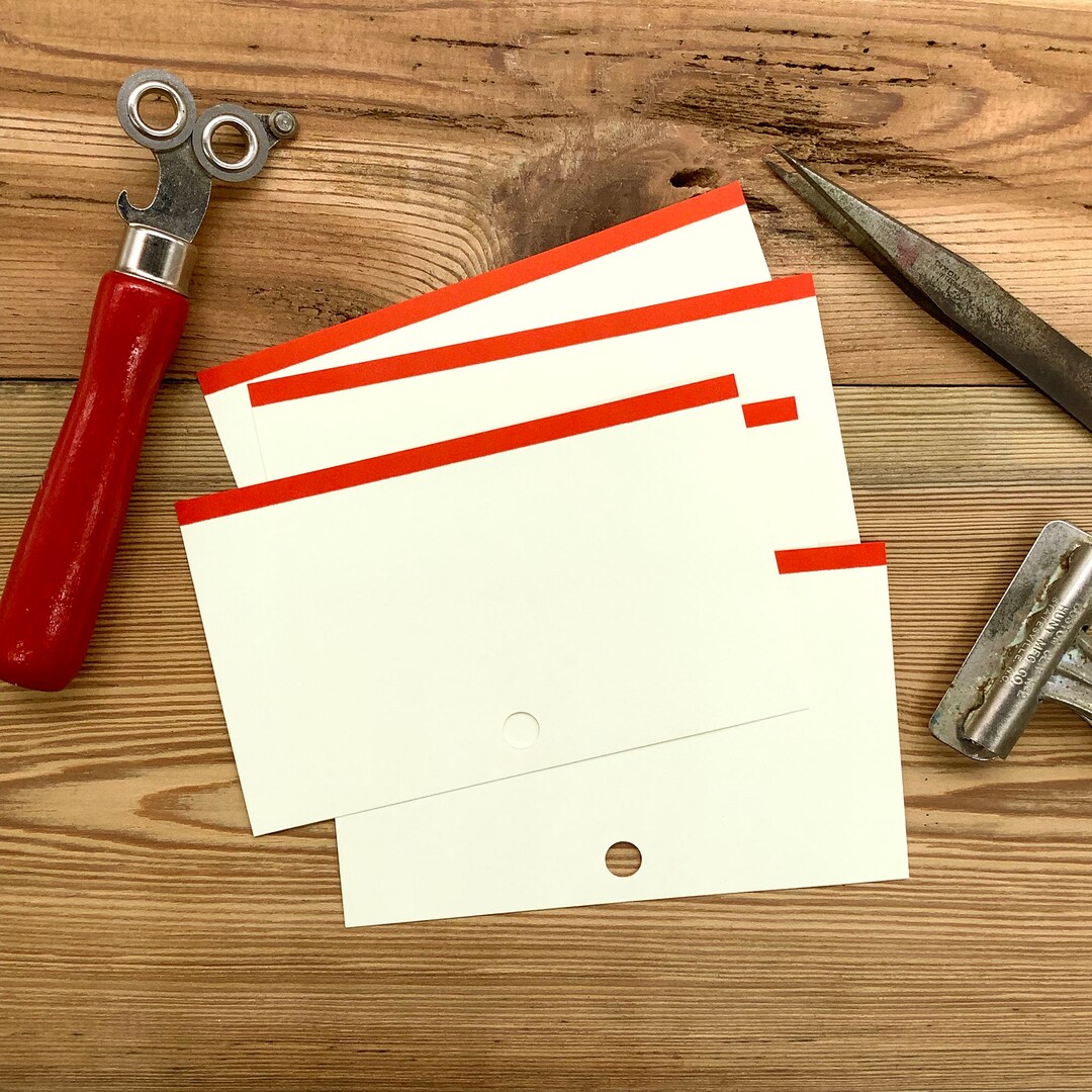 Vintage Card Catalog Library Cards - Set of 10 | Color Banded Catalog ...