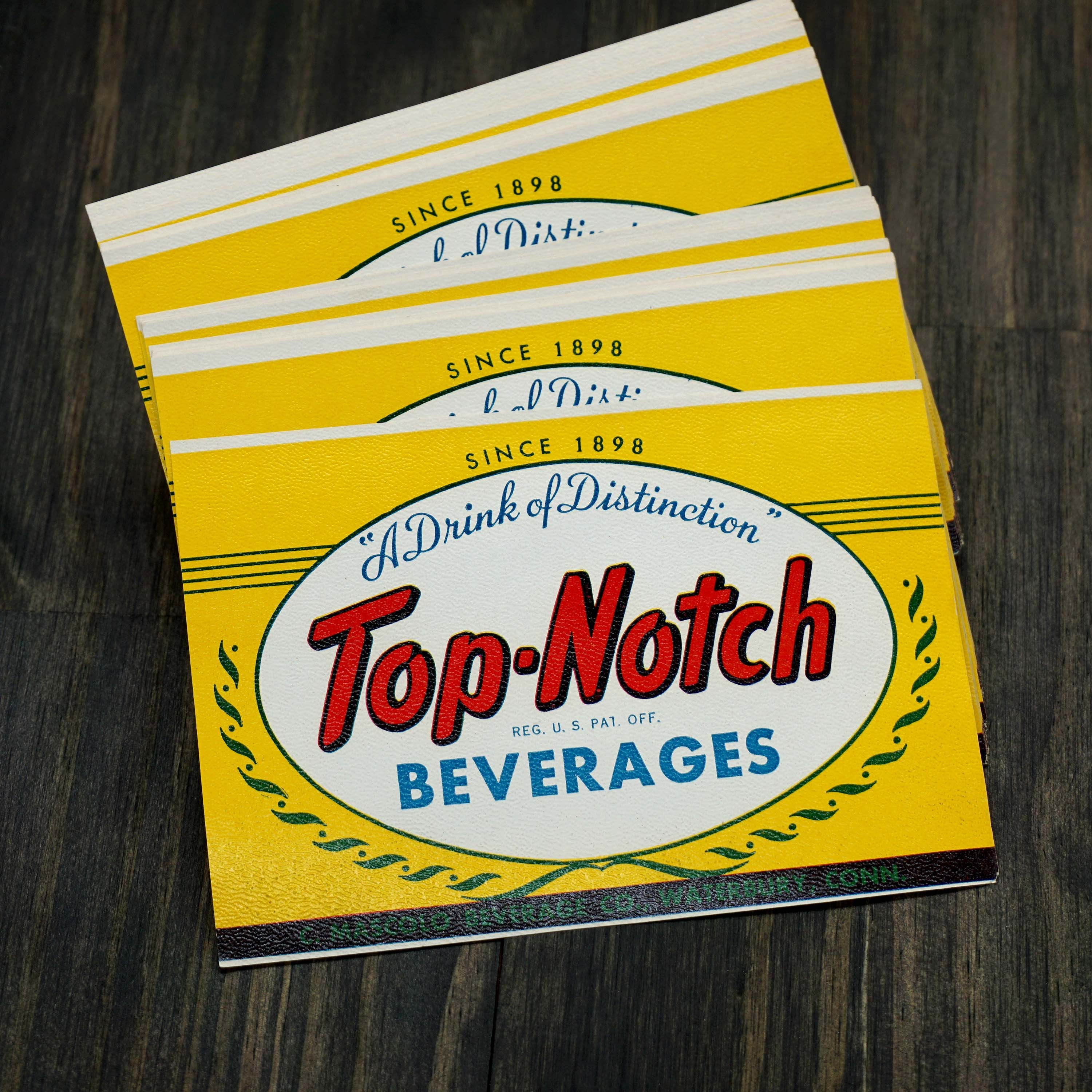 Vintage Top Notch Drink Labels Set of 5 Retro Soda Ephemera Embossed ...