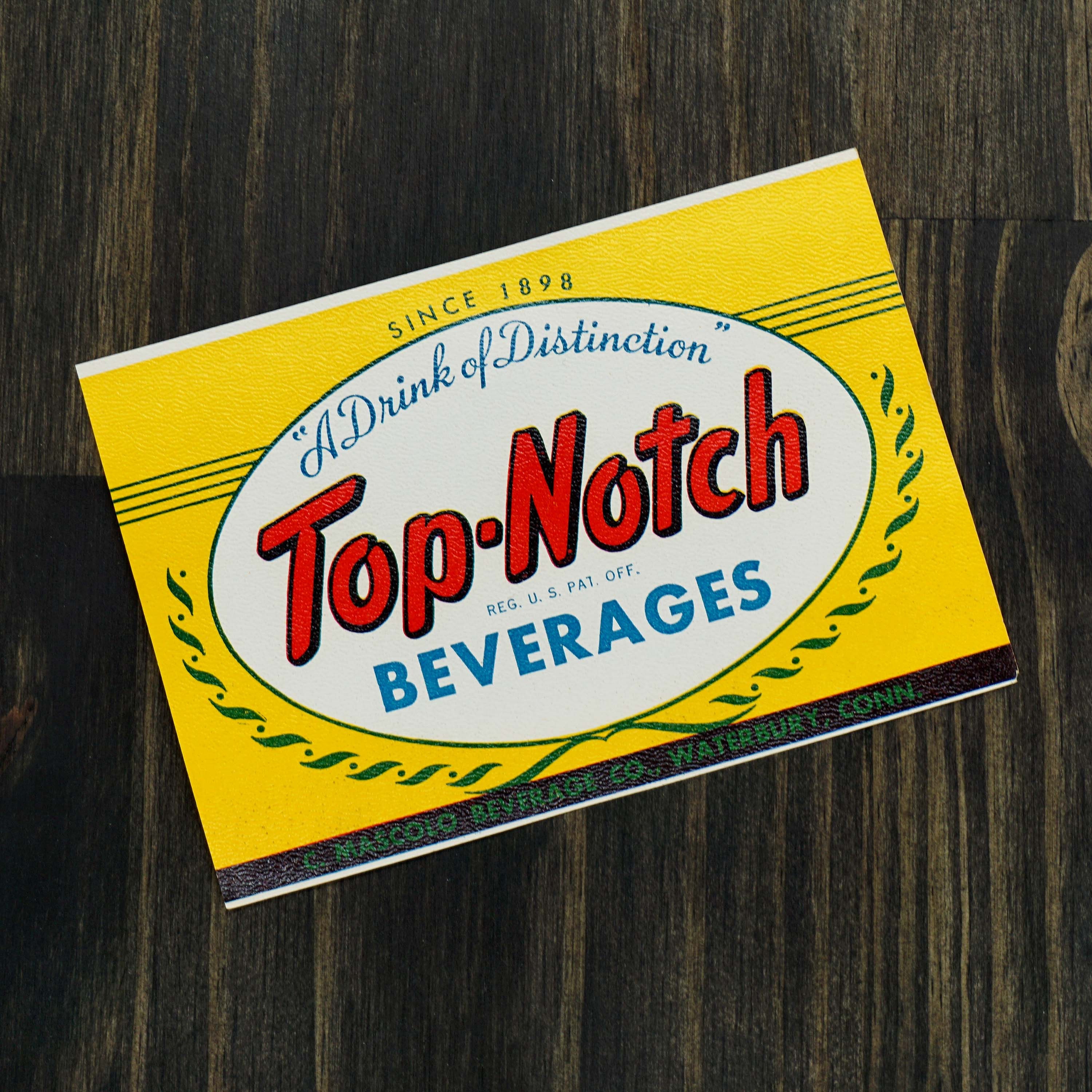 Vintage Top Notch Drink Labels Set of 5 Retro Soda Ephemera Embossed ...