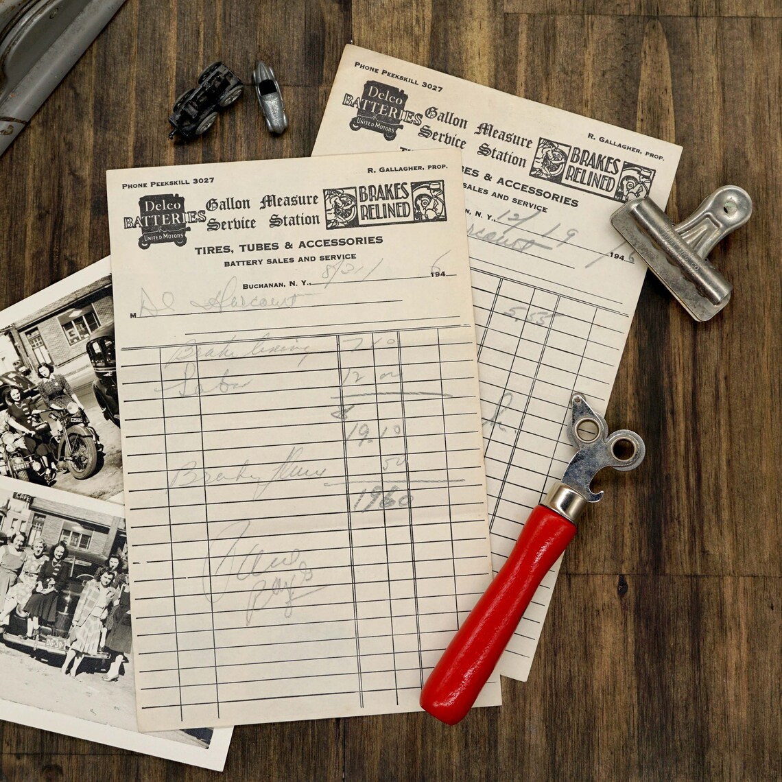 Vintage Handwritten Receipt 1940s Auto Garage Repair Service Invoice ...