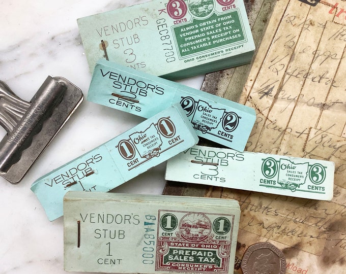 Vintage Tax Ticket Book | Sales Tax Stamps | Ohio Tax Receipt Tickets ...