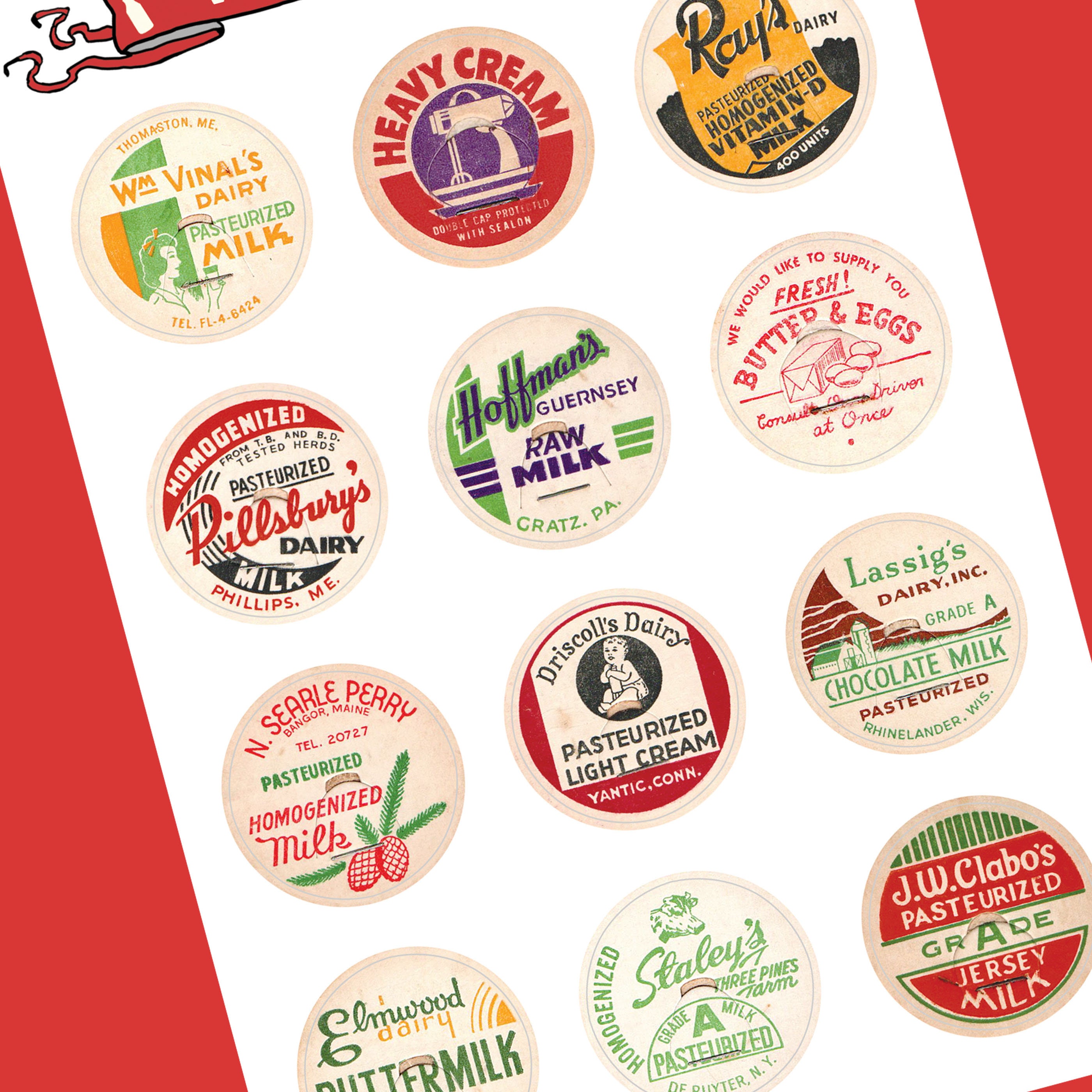 Milk Cap Stickers - Set of 24 | Dairy Farm Stickers | Vintage Cow ...