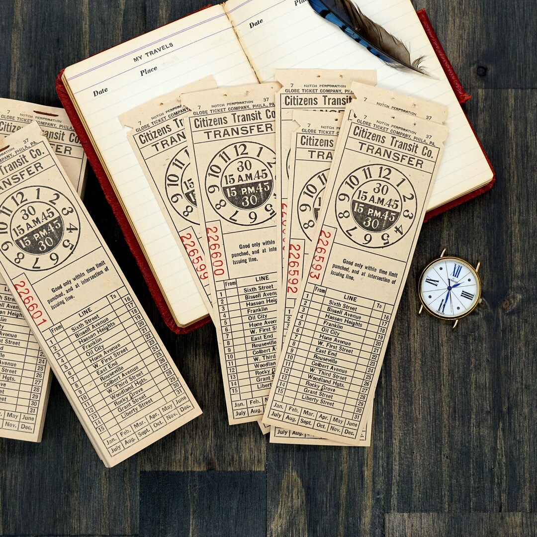 Vintage Trolley Transfer Tickets | Philadelphia Ephemera | Cable Car ...