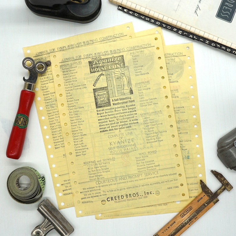 Vintage Handwritten Receipt 1940s Hardware Store Lumber Yard Receipt ...