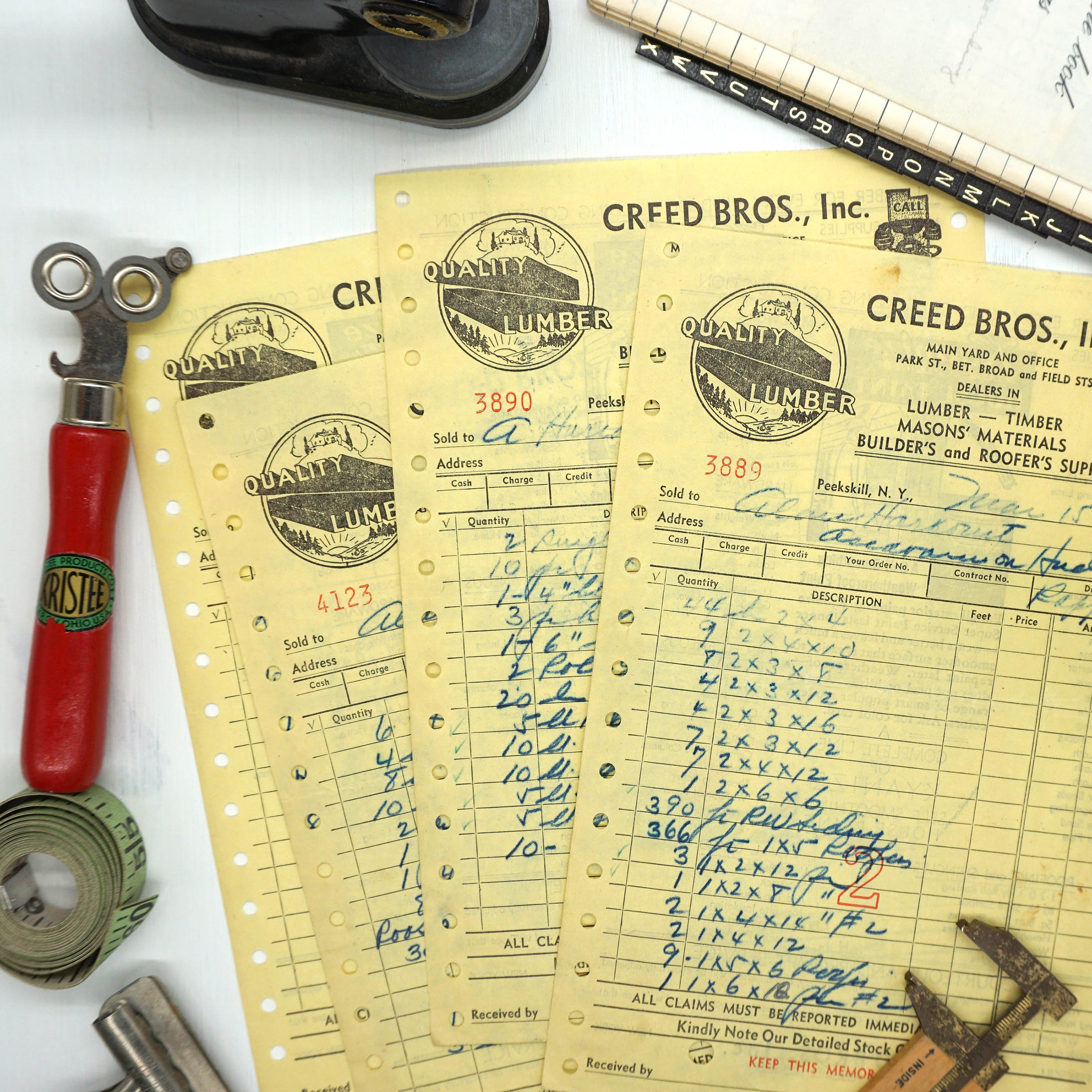 Vintage Handwritten Receipt 1940s Hardware Store Lumber Yard - Etsy