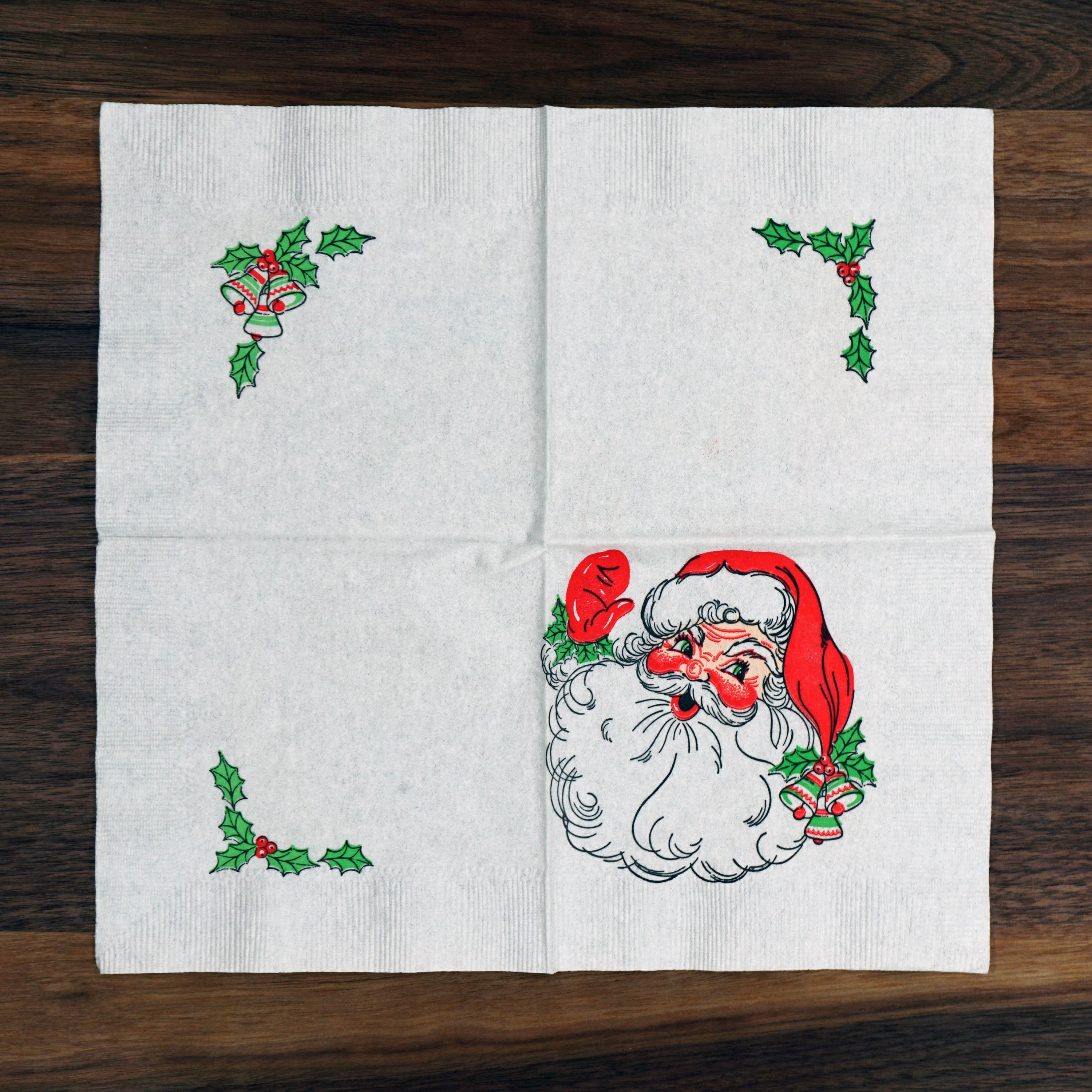 Vintage Christmas Santa Decoupage Napkins Set of 4 Kitsch Paper ...