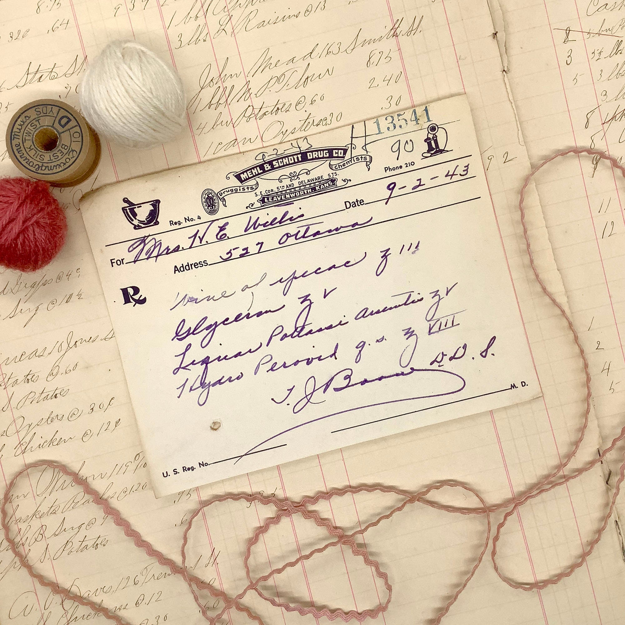 Vintage Pharmacy Prescription 1940s Kansas Handwritten Doctor ...