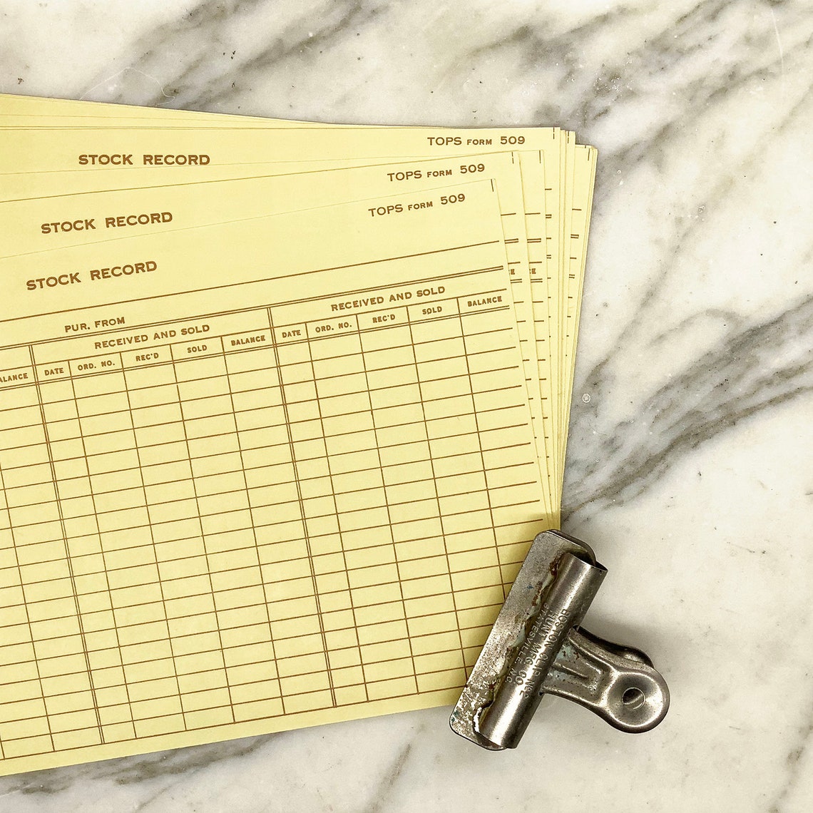 Vintage Stock Record Ledger Cards Set of 8 Ledger Sheet Pack Junk ...