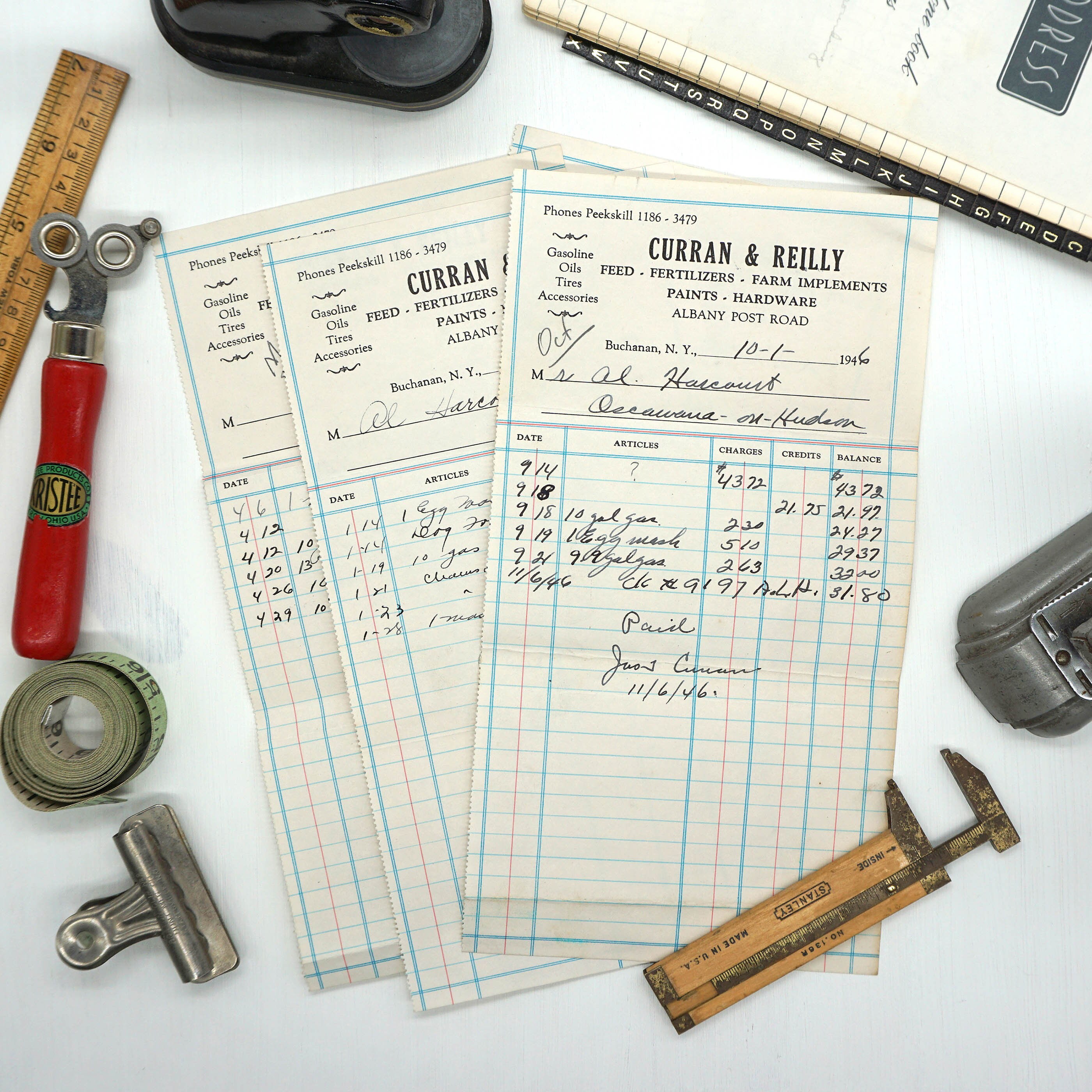 Vintage Handwritten Receipt 1940s Hardware Store Lumber Yard Receipt ...