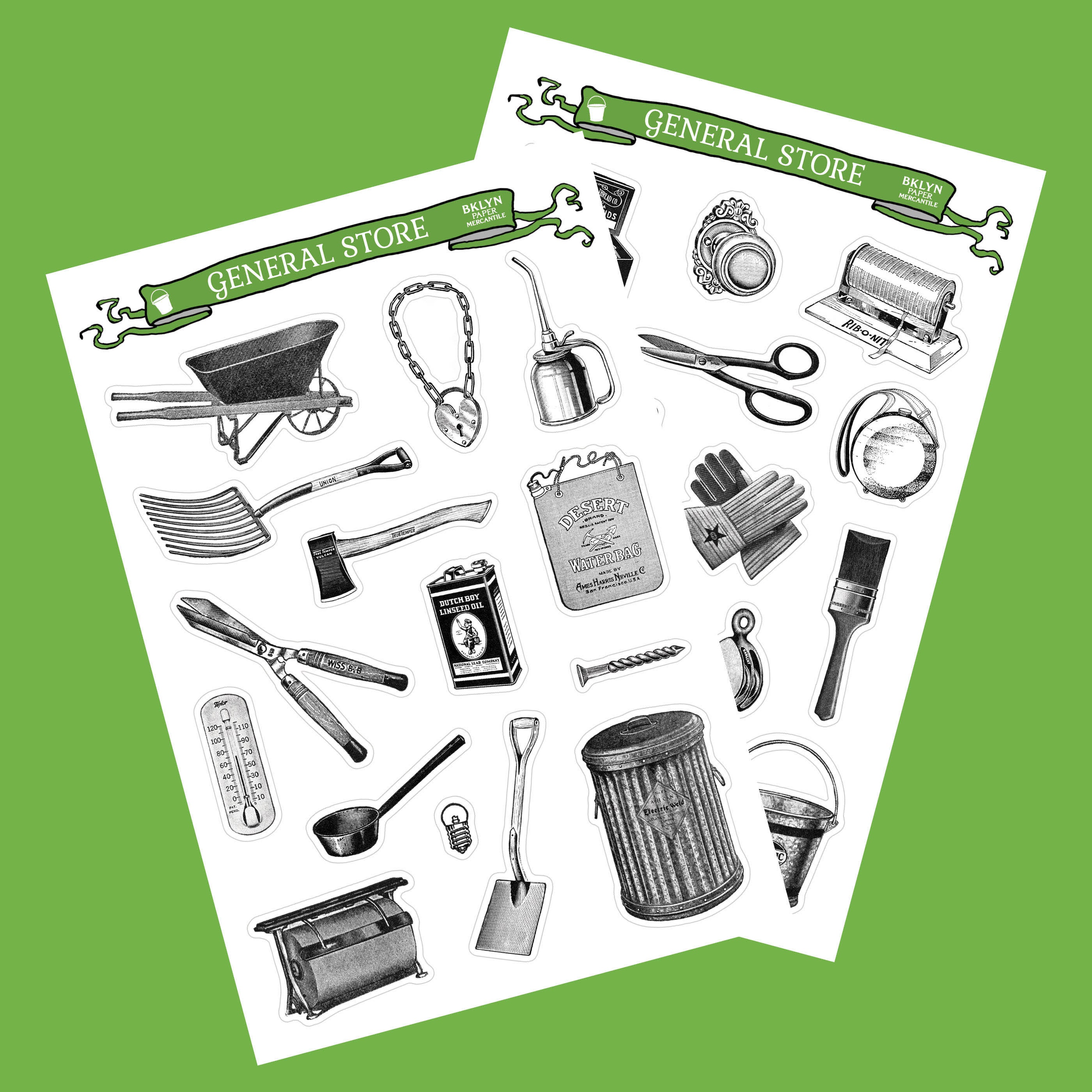 General Store Stickers Set of 31 Gardening Stickers Vintage Hardware ...