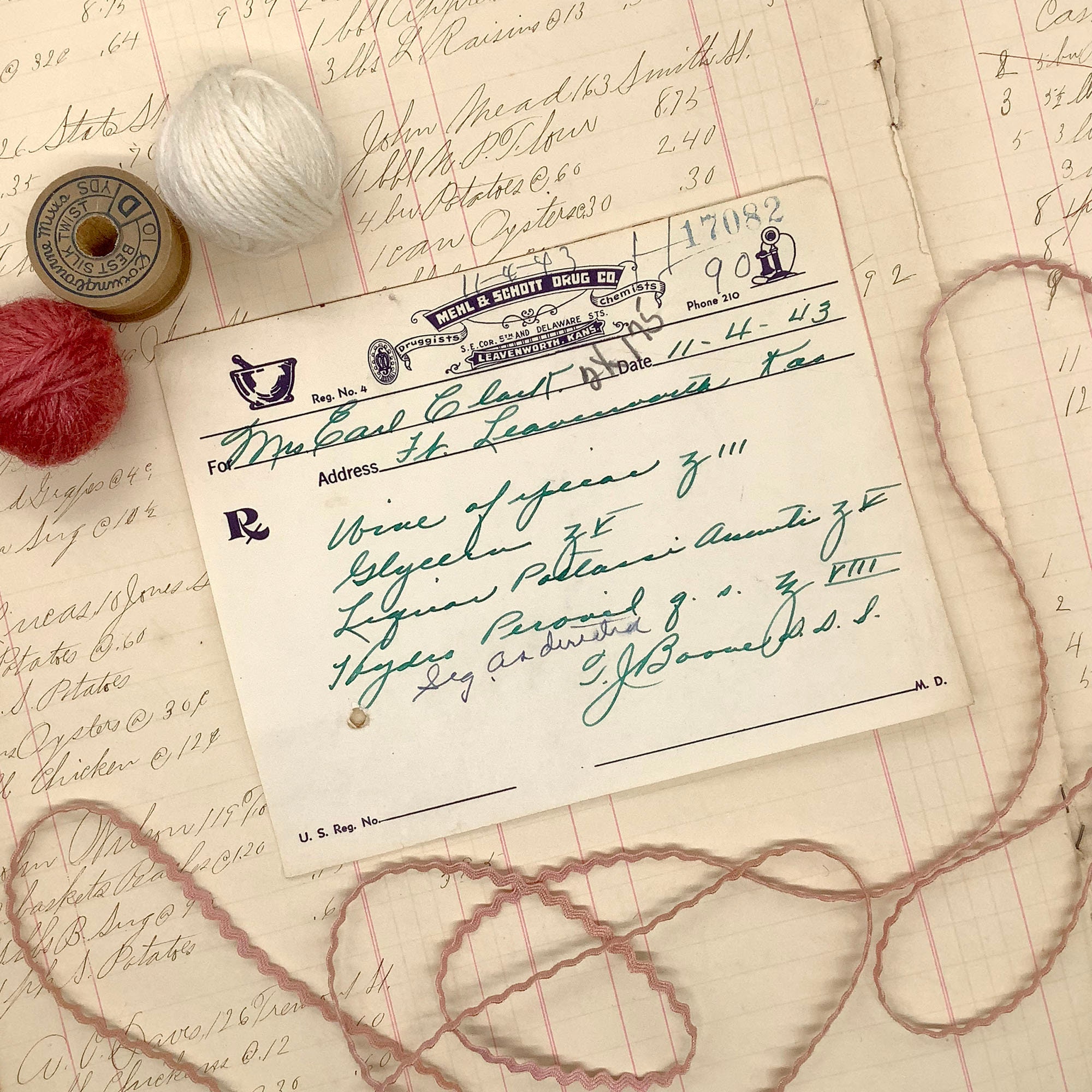 Vintage Pharmacy Prescription 1940s Kansas Handwritten Doctor ...