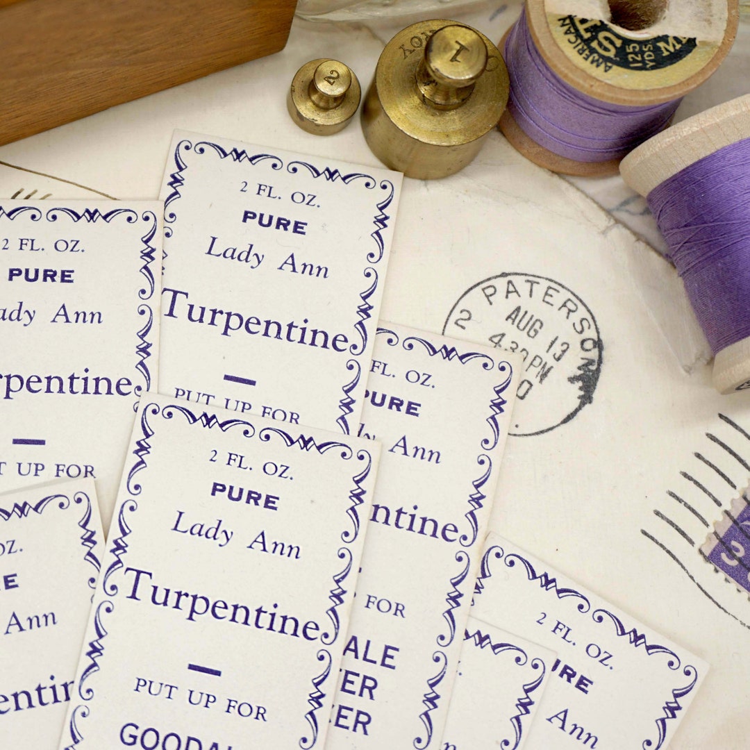 Vintage Lady Ann Turpentine Label | Pharmacy Label | Drugstore Label ...