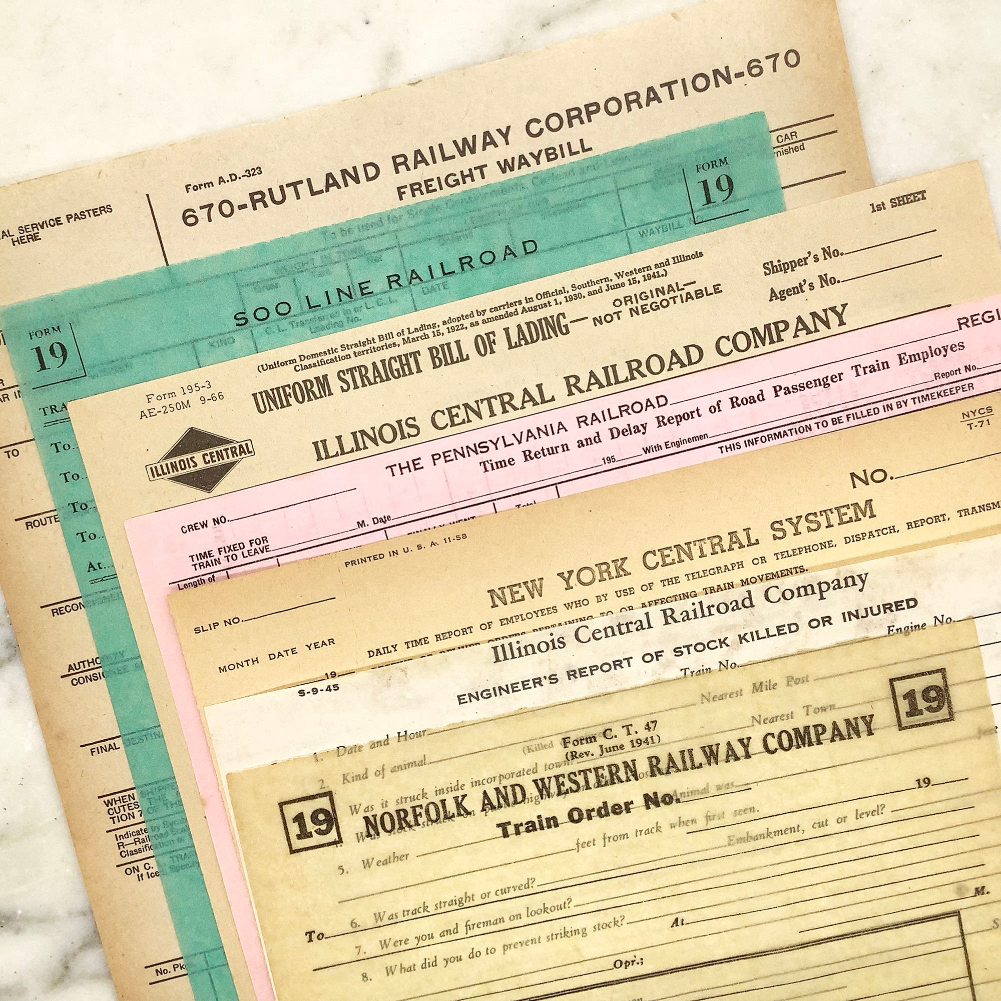 Vintage Railroad Ephemera Pack of 7 | Railway Collectibles | Train ...