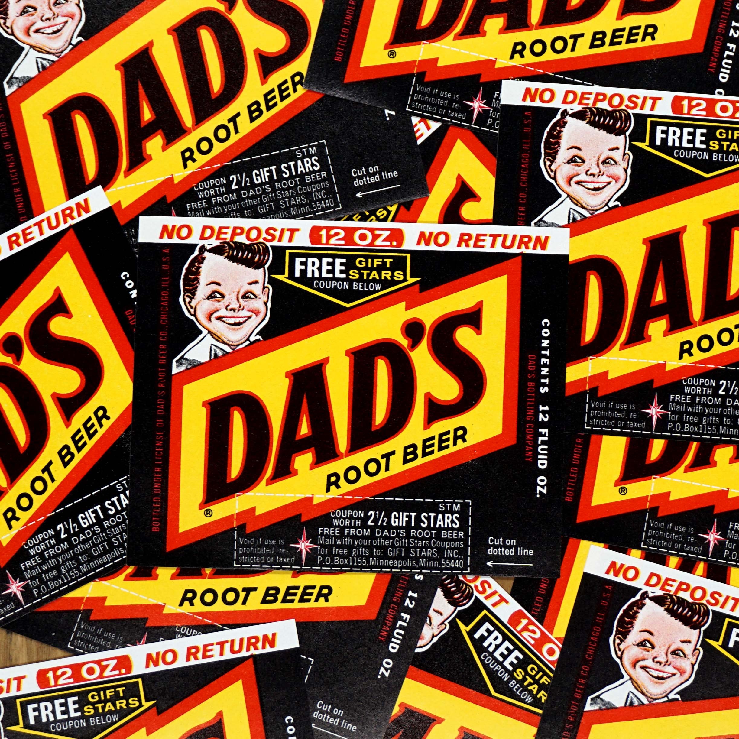 Vintage Dad's Root Beer Labels - Set of 5 | Kitsch Root Beer Making ...