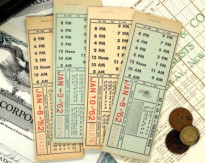 Vintage Pastel Bronx NYC Bus Tickets 1960s - Set of 4 | New York City ...