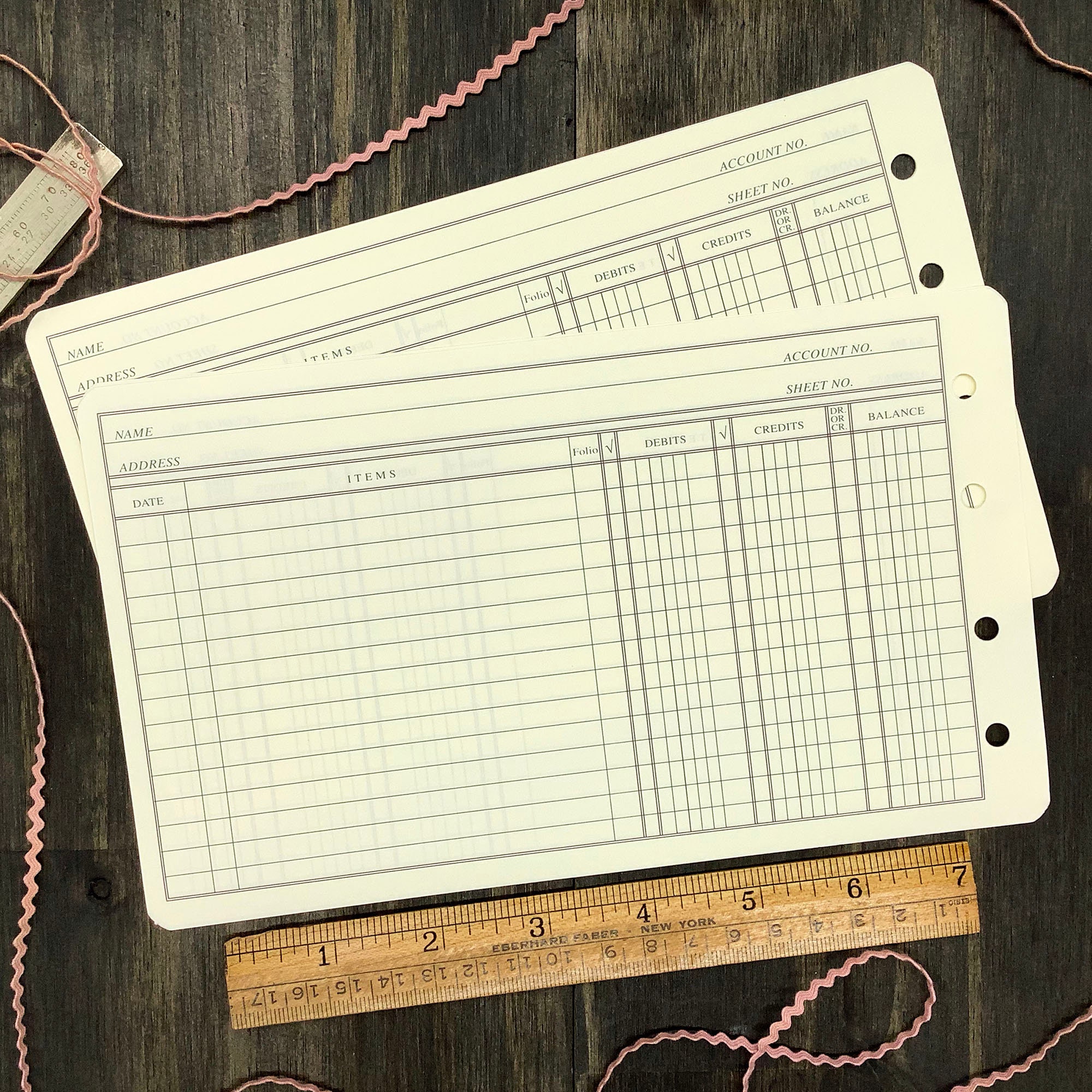 Vintage Ledger Sheets Set of 10 Retro Ledger Paper Pack Junk Journal ...