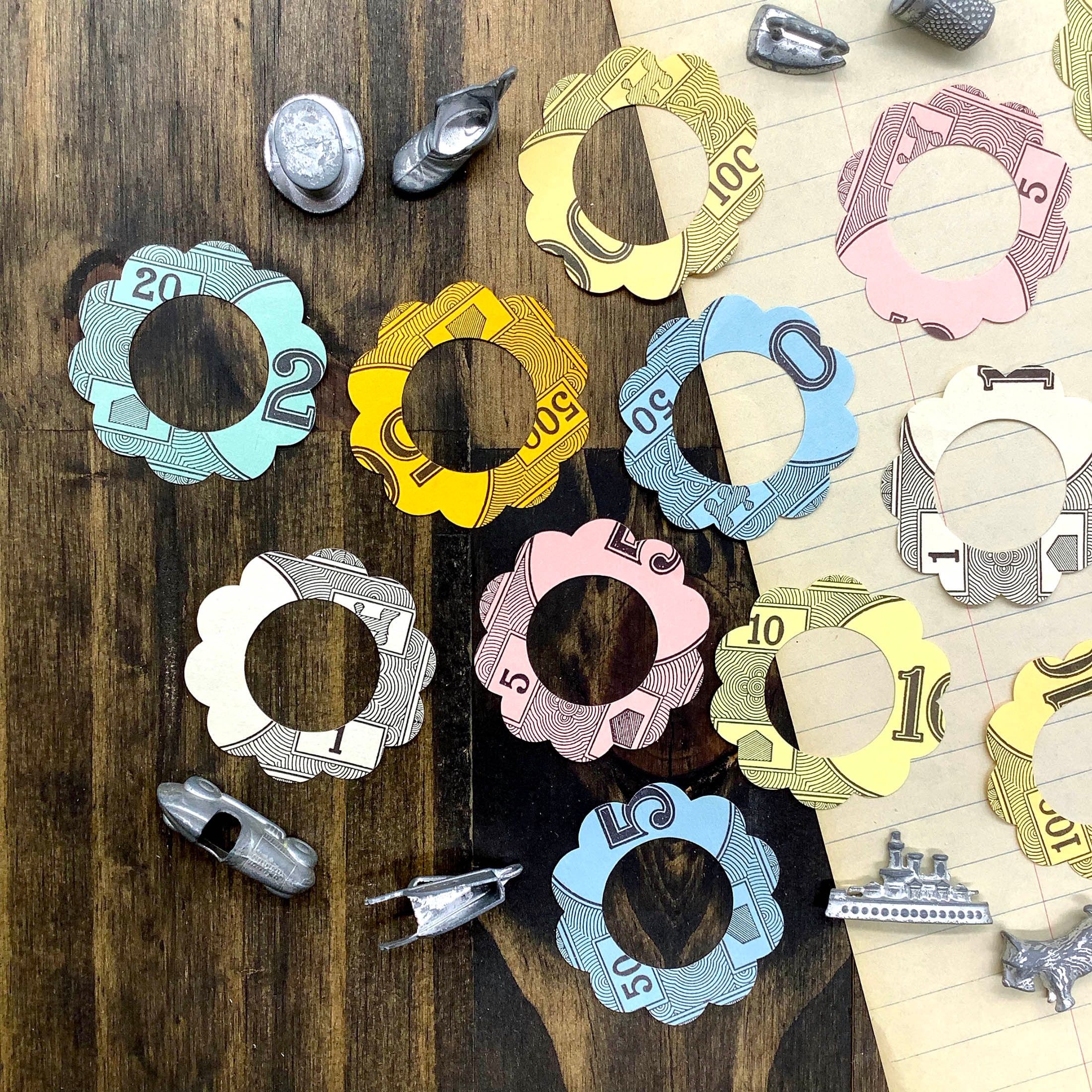 Die Cut Scalloped Circles Vintage Paper Money Frames Set of 14 ...