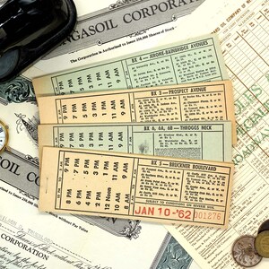 Vintage Pastel Bronx NYC Bus Tickets 1960s - Set of 4 | New York City ...
