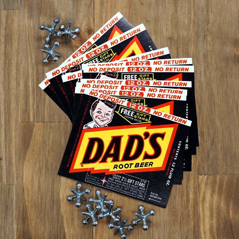 Vintage Dad's Root Beer Labels - Set of 5 | Kitsch Root Beer Making ...