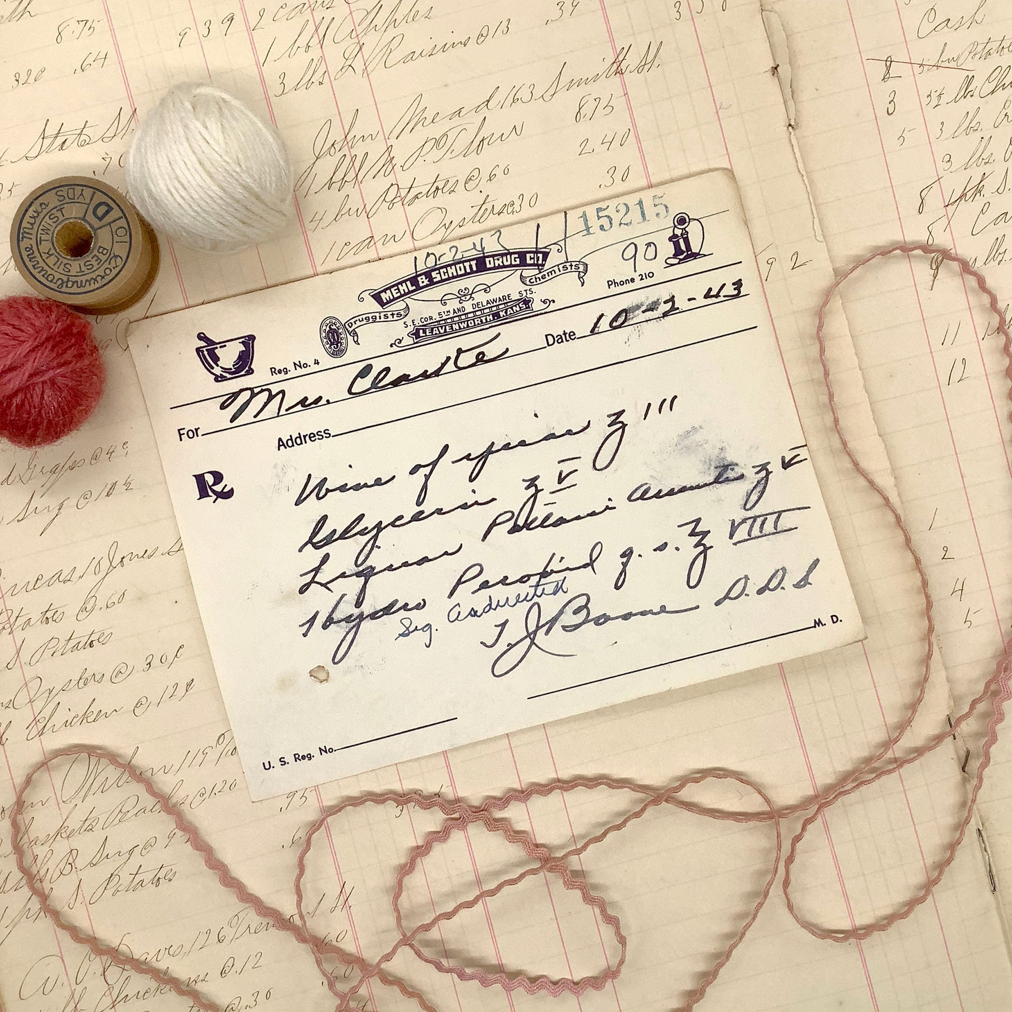 Vintage Pharmacy Prescription 1940s Kansas Handwritten Doctor ...