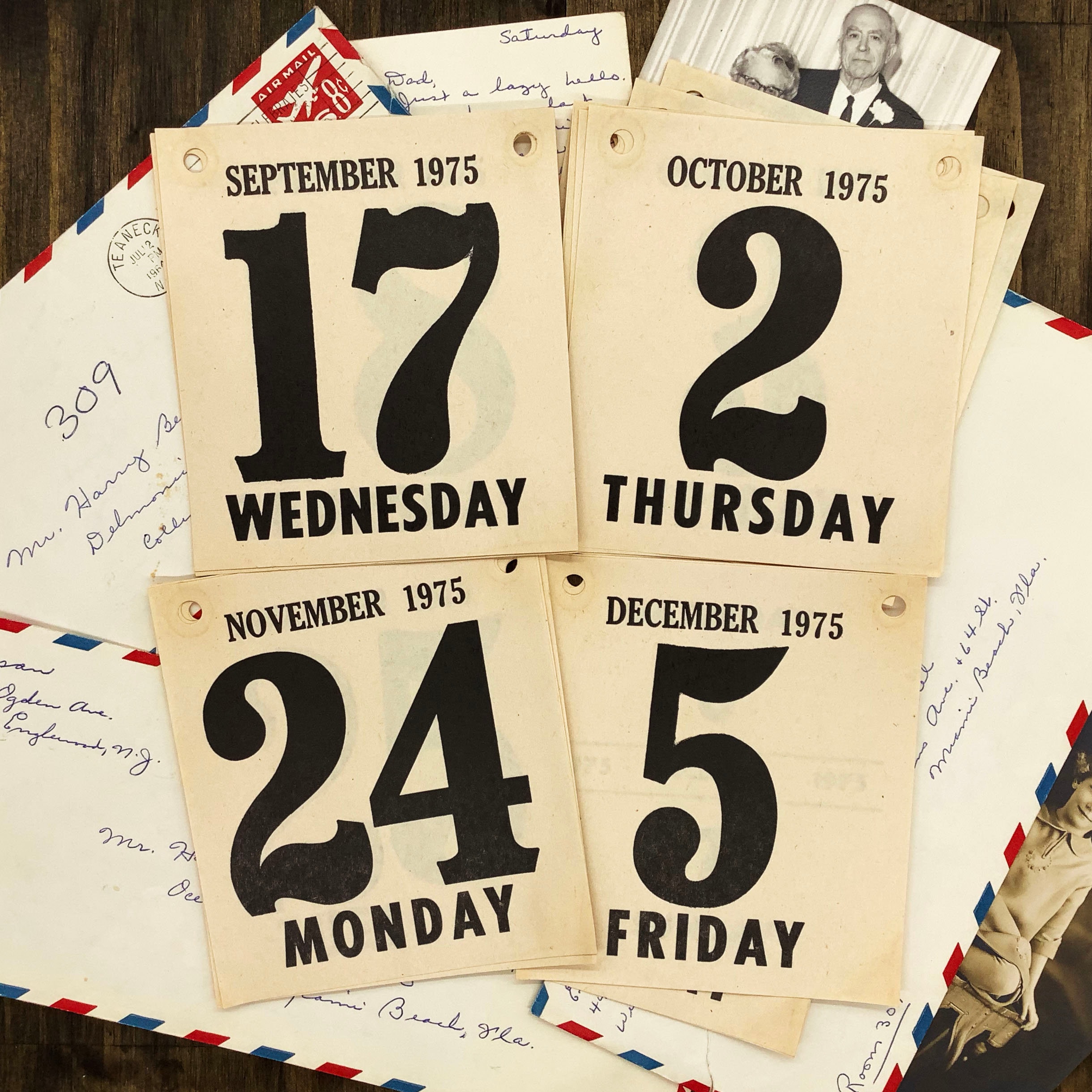 Vintage Calendar Pages 1970s Set of 6 Desk Calendar Sheets - Etsy