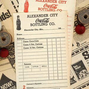 Vintage Coke Receipts 1950s - Set of 6 | Retro Coca Cola Ephemera ...