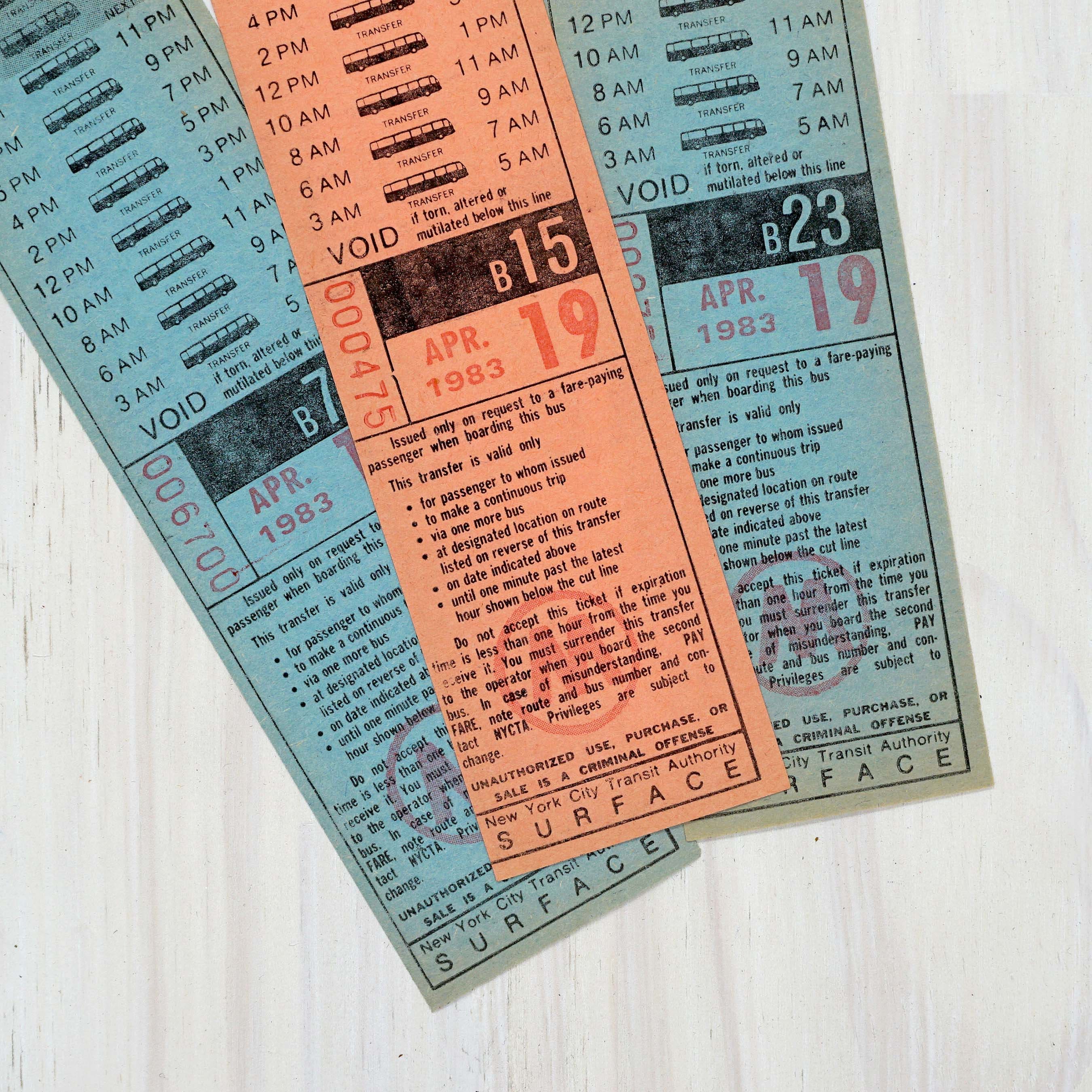 Vintage NYC Brooklyn Bus Tickets 1980s - Set of 3 | New York City ...