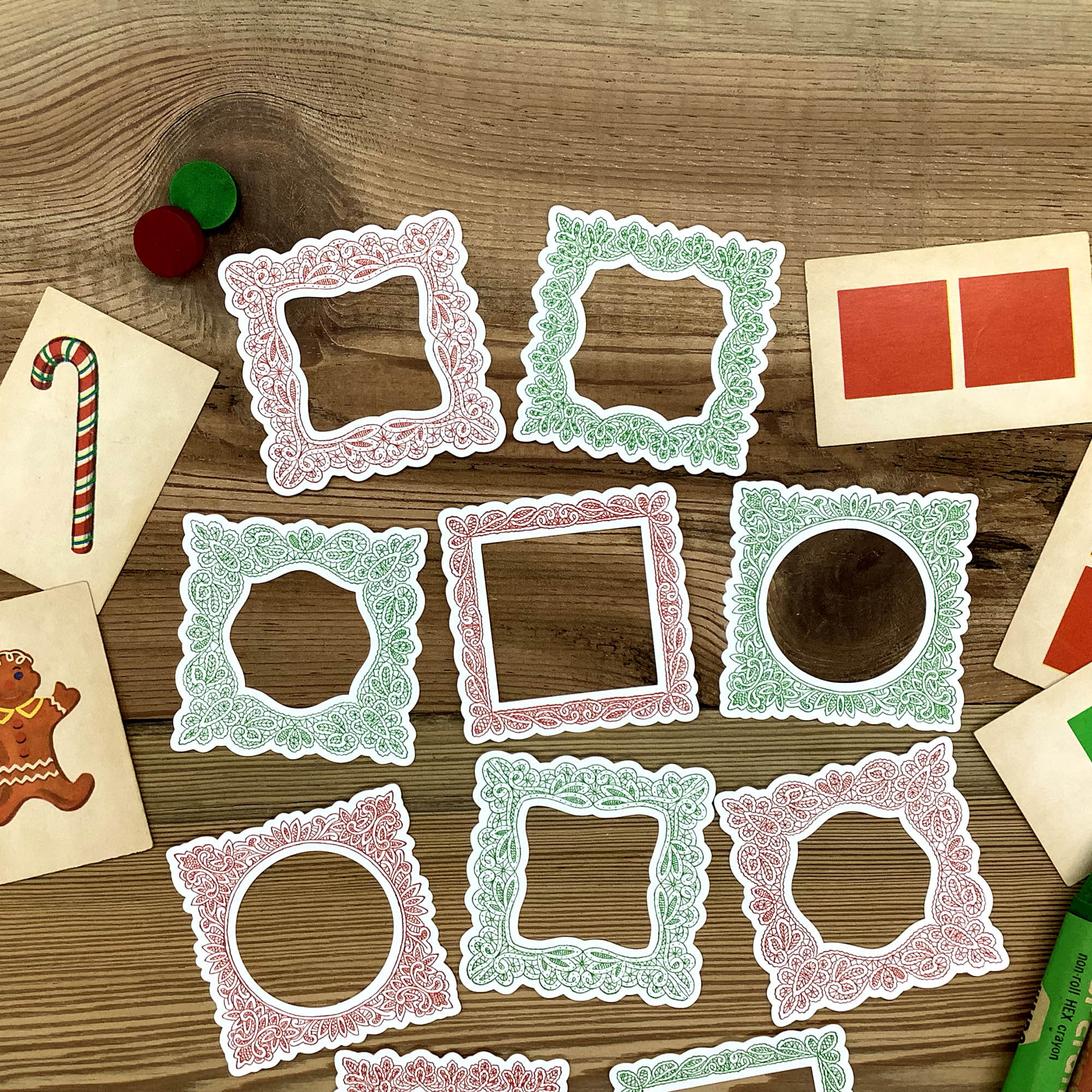 Die Cut Christmas Frames Set of 10 Decorative Scrapbooking Frames ...