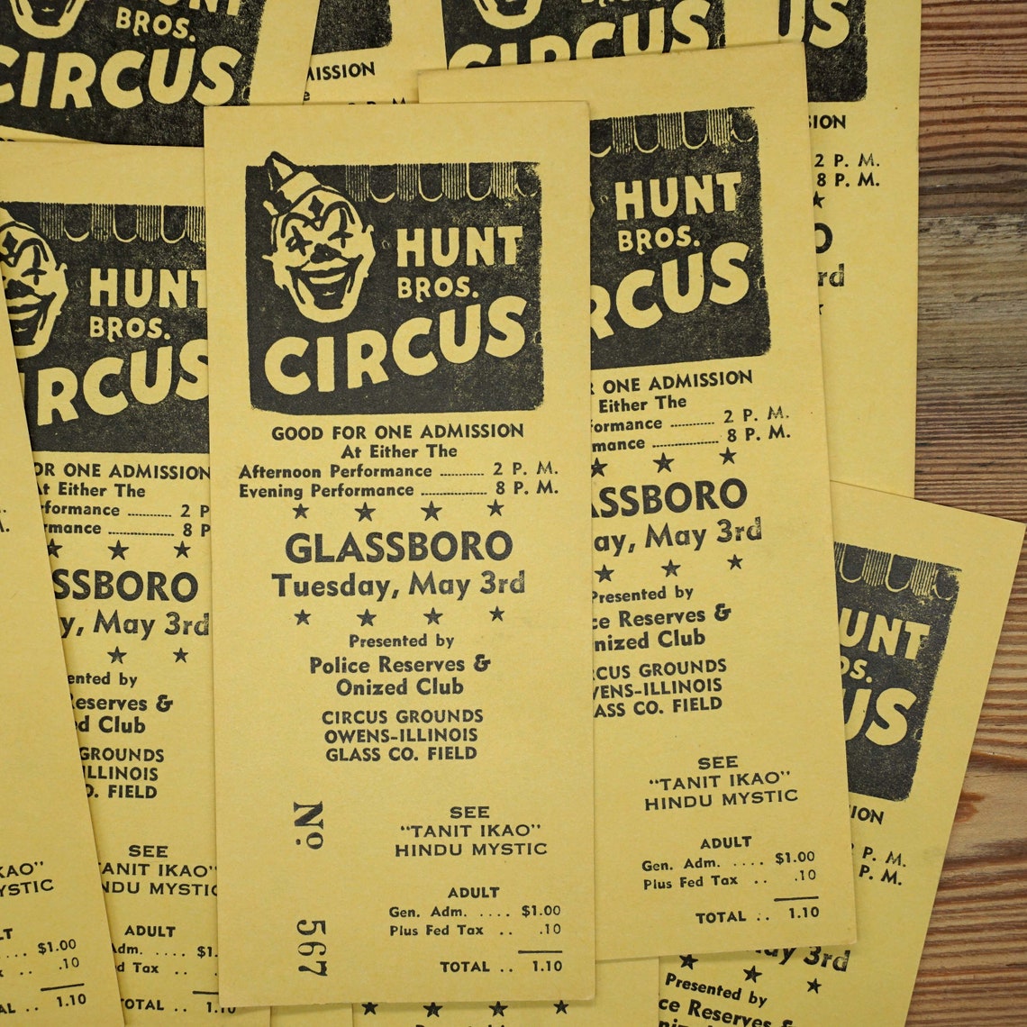 Vintage Circus Ticket Hunt Bros 1950s - Etsy