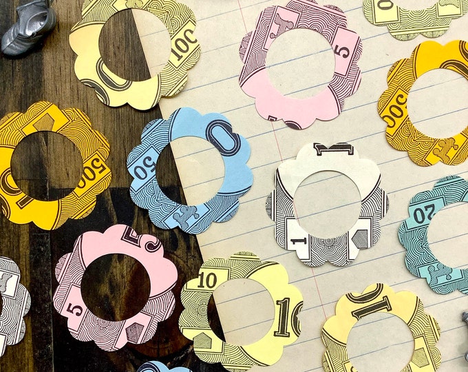 Die Cut Scalloped Circles Vintage Paper Money Frames Set of 14 ...