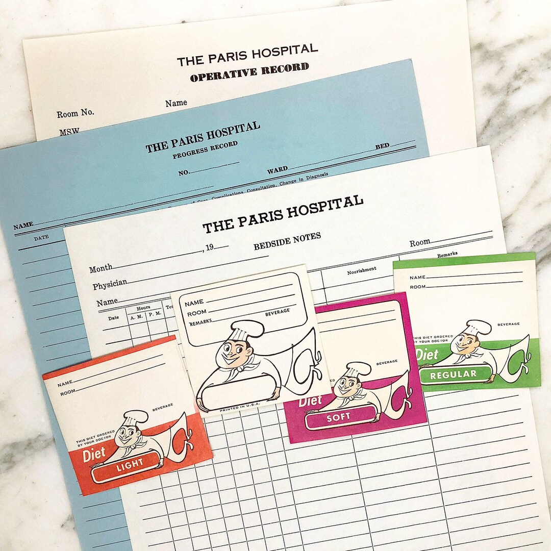 Hospital Ephemera Pack of 7 Vintage Pieces | Medical Records, Notes ...