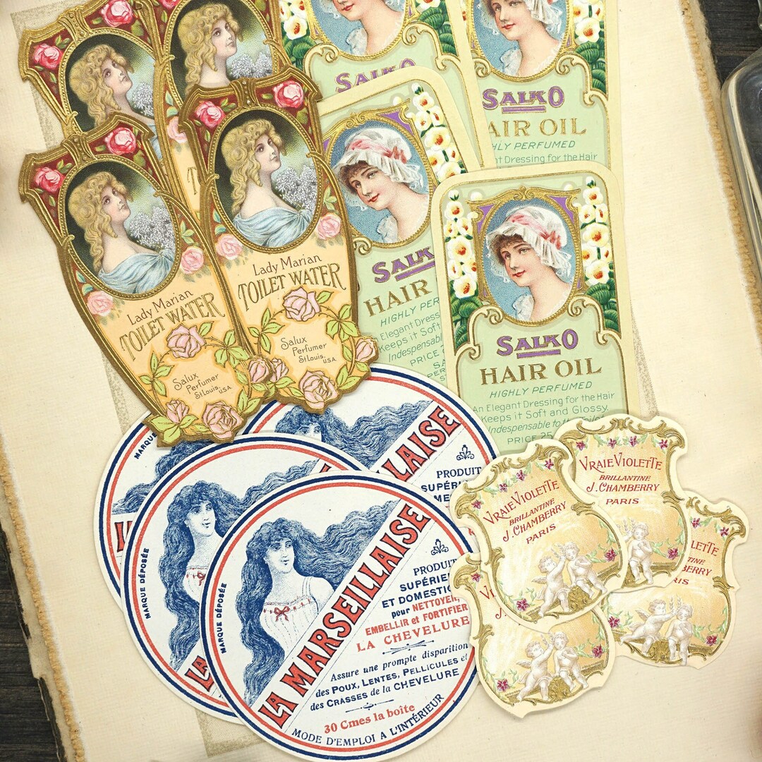 Antique Perfume Label 1910s | Perfume Ephemera | Ladies Cherub Floral ...