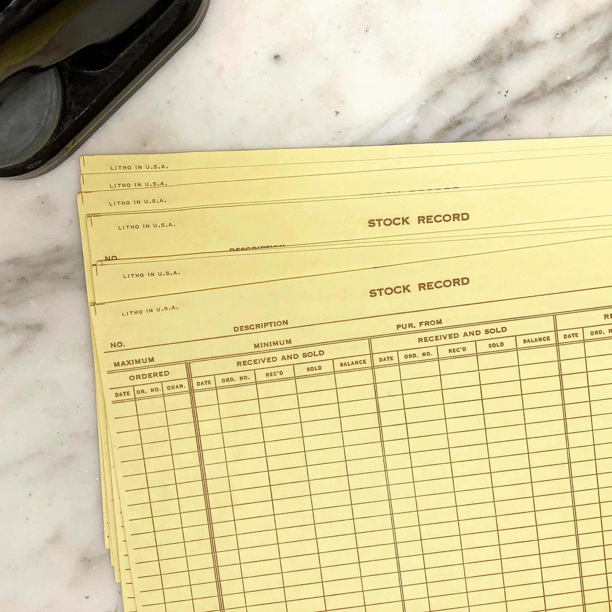 Vintage Stock Record Ledger Cards Set of 8 Ledger Sheet Pack Junk ...