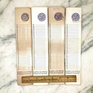 Vintage Lottery Pull Tab Tickets on Card | 30 Tabs | Retro Tickets ...