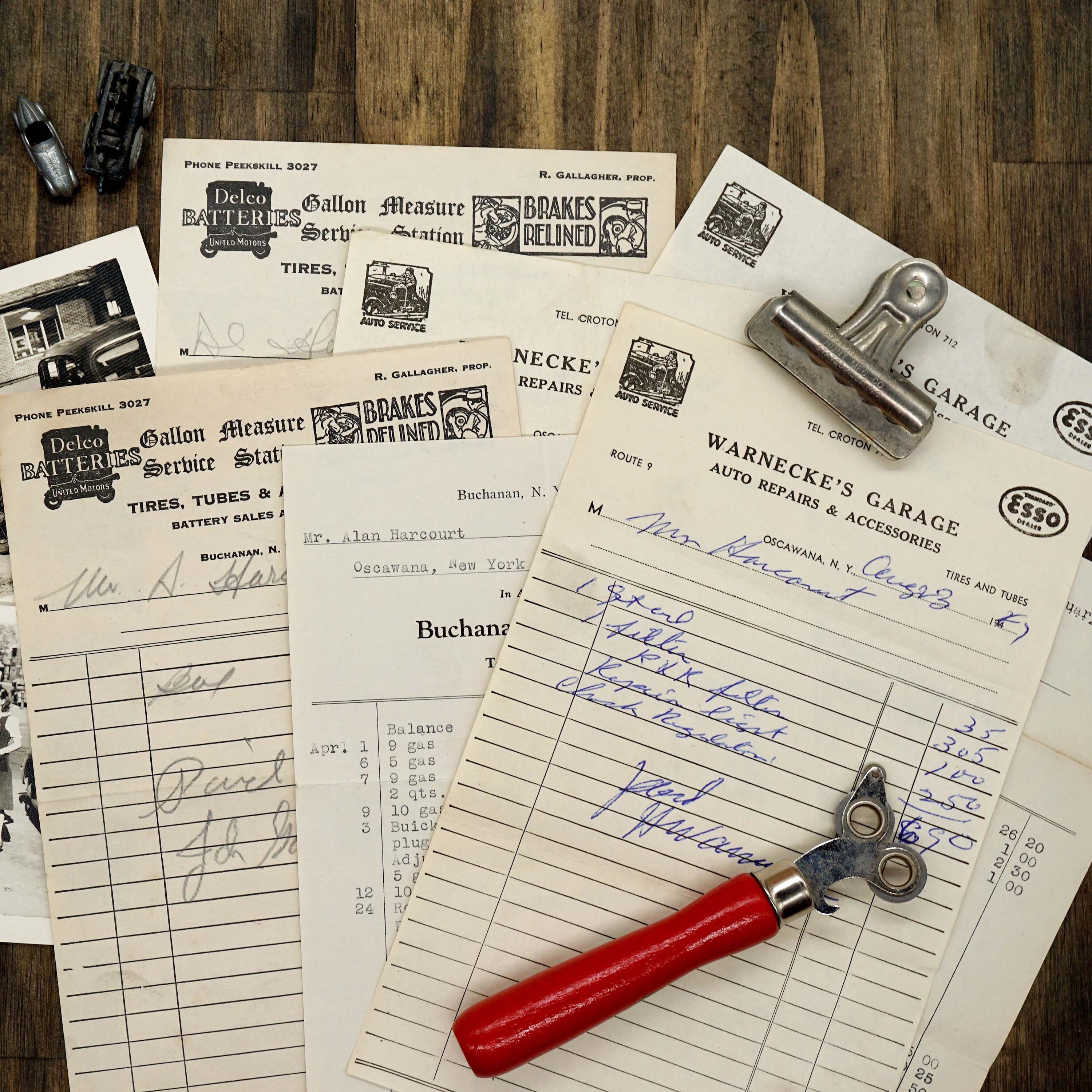 Vintage Handwritten Receipt 1940s Auto Garage Repair Service Invoice ...