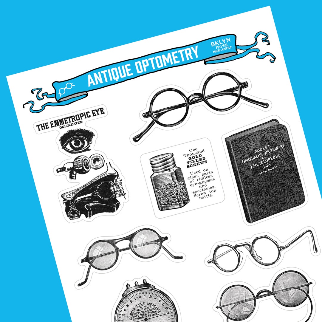 Optometry Stickers - Set of 21 | Eye Glasses Stickers | Vintage ...