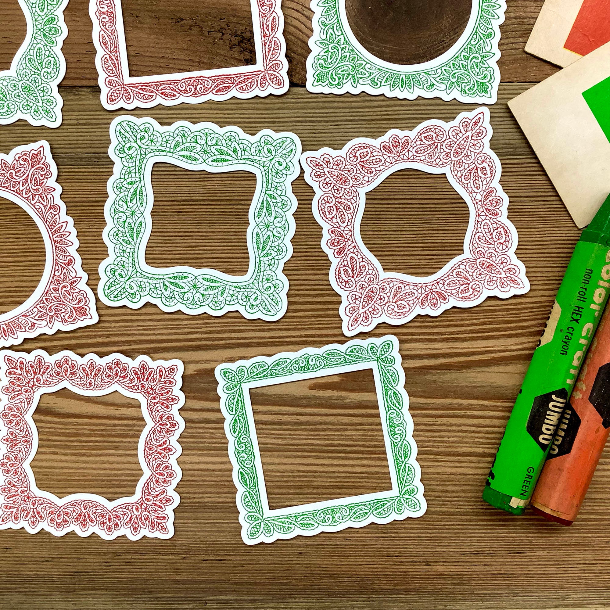 Die Cut Christmas Frames Set of 10 Decorative Scrapbooking Frames ...