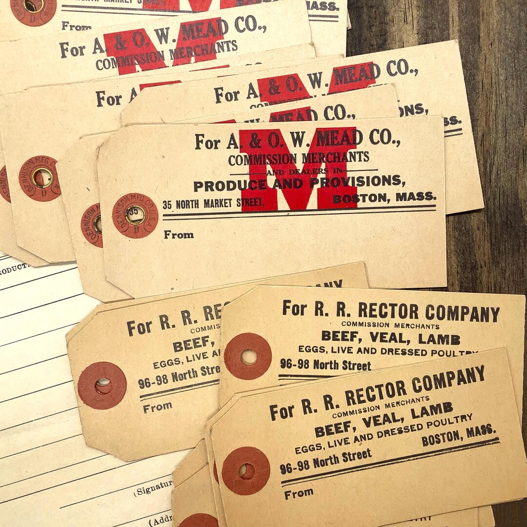 Vintage Advertising Tag | Vintage Shipping Label | Produce, Beef, Veal ...