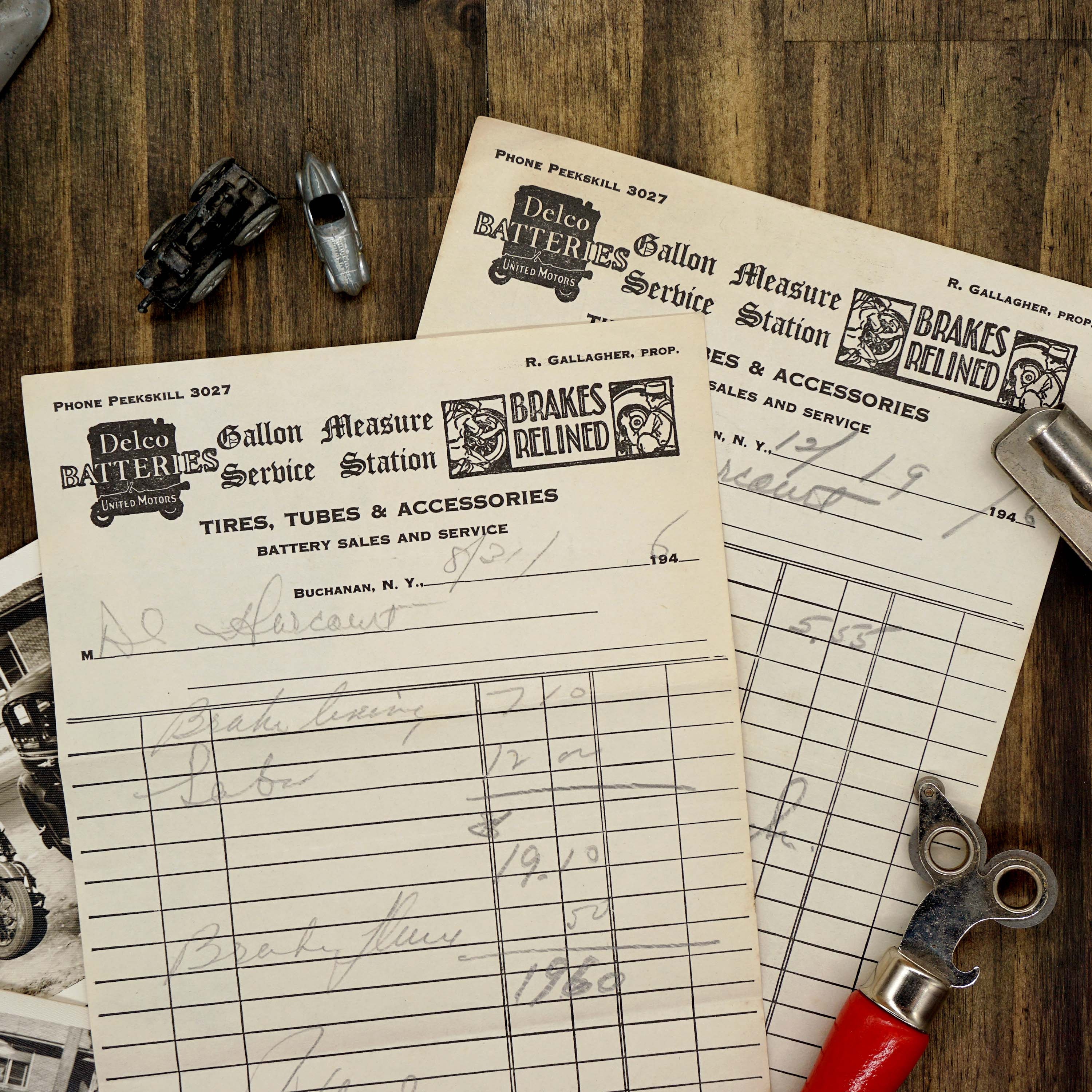 Vintage Handwritten Receipt 1940s Auto Garage Repair Service Invoice ...