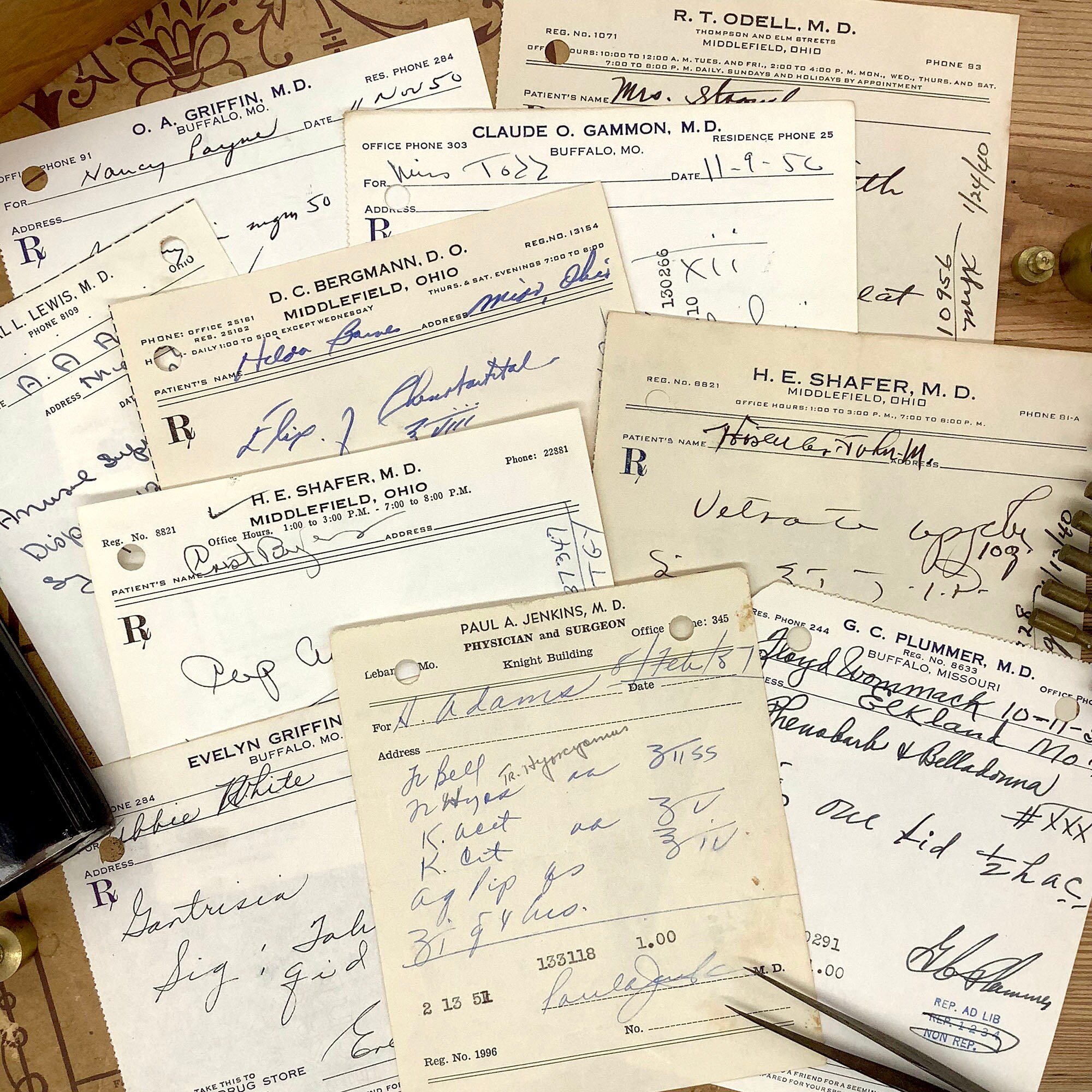 Vintage Pharmacy Prescriptions Set of 10 Handwritten Medical ...