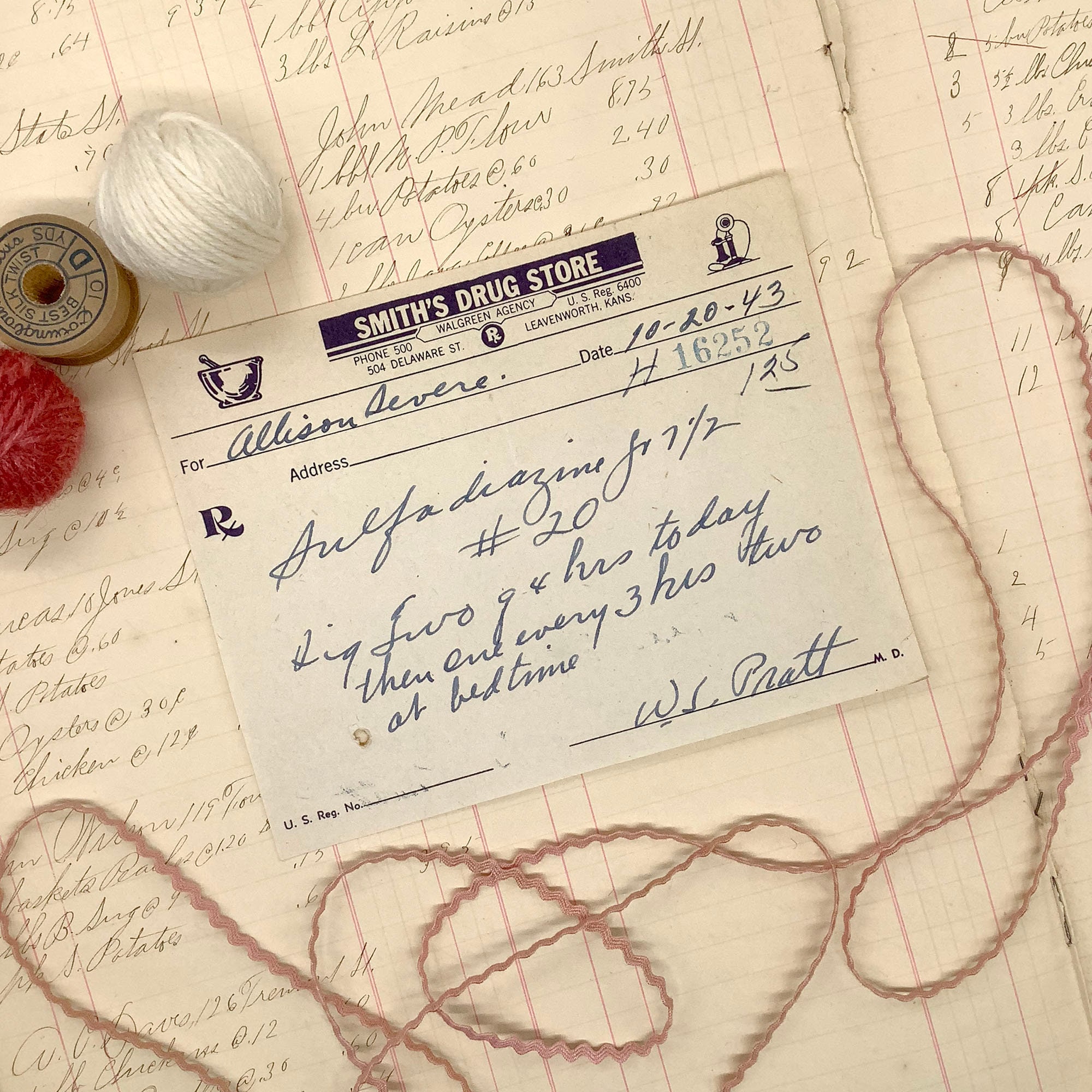 Vintage Pharmacy Prescription 1940s Kansas Handwritten Doctor ...