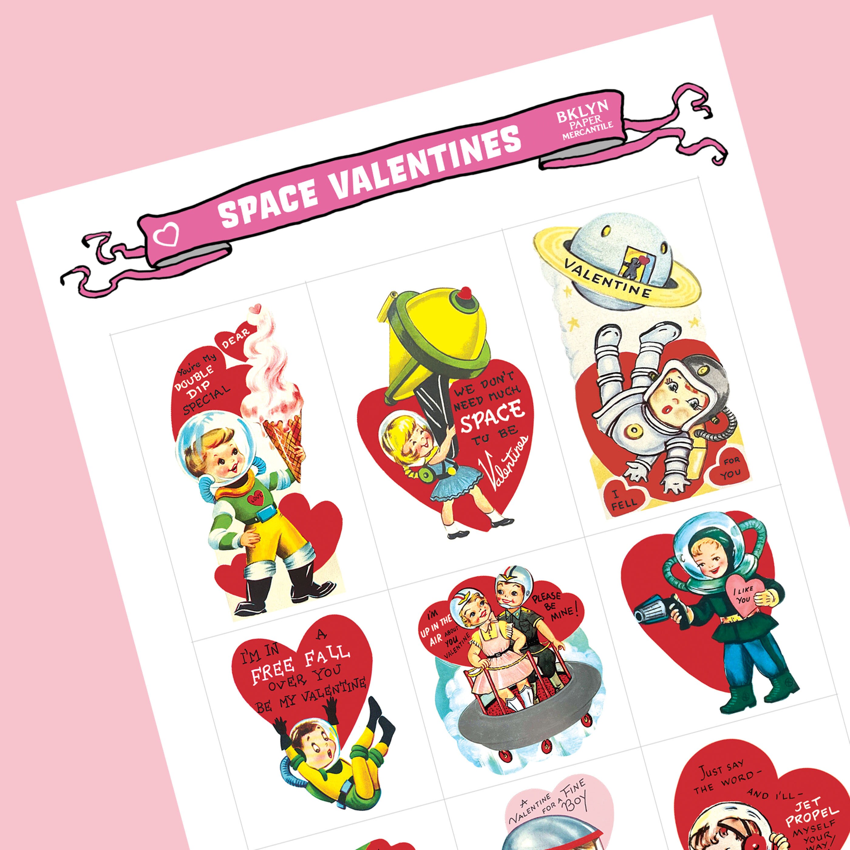 Astronaut Valentine Stickers Set of 18 Outer Space - Etsy