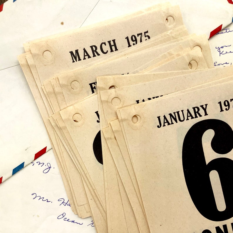 Vintage Calendar Pages 1970s Set of 6 Desk Calendar Sheets - Etsy