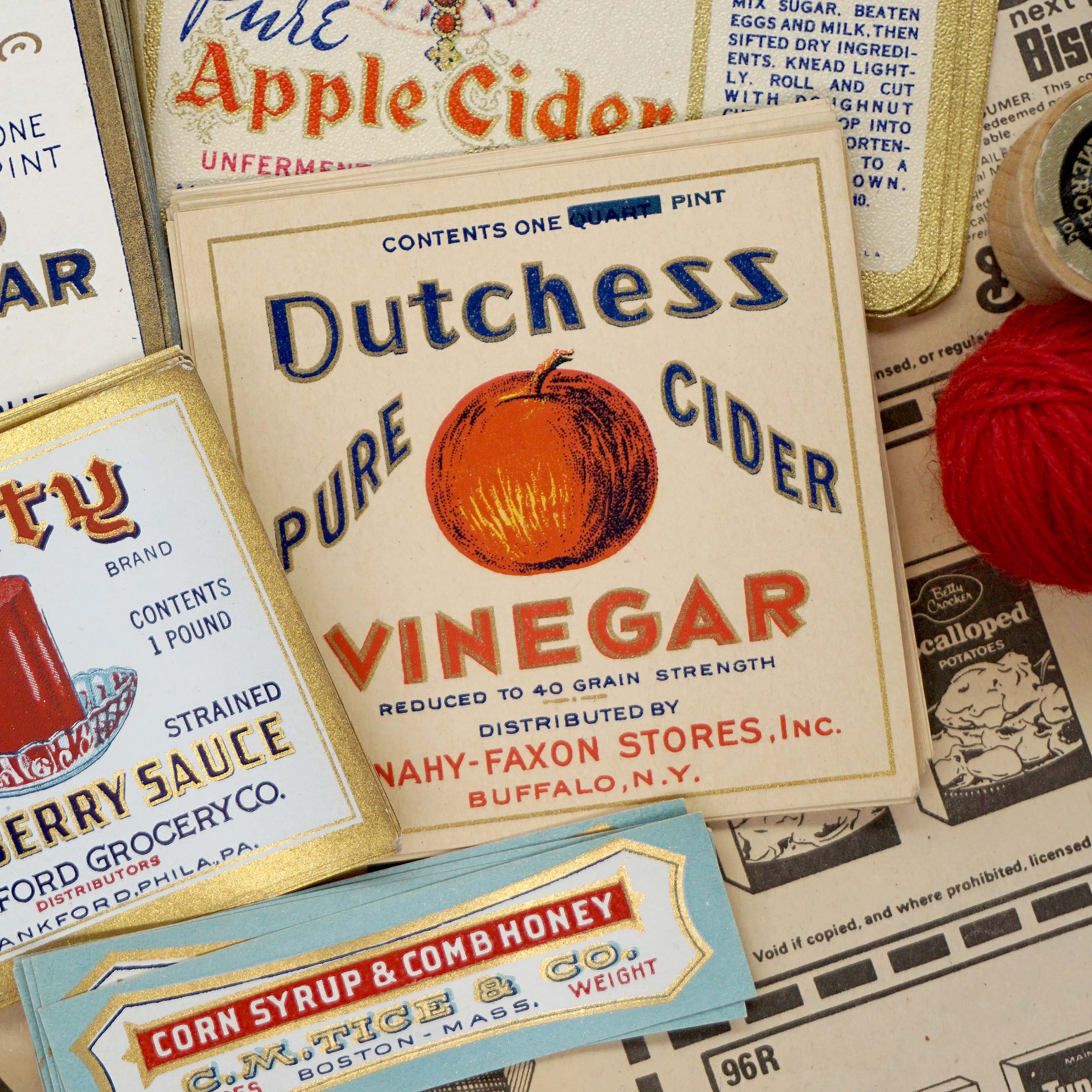 Vintage Food Grocery Gold Border Labels 1950s Set of 5 - Etsy