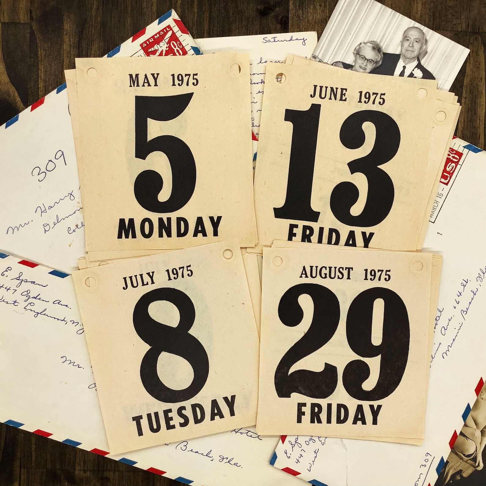 Vintage Calendar Pages 1970s - Set of 6 | Desk Calendar Sheets | Large ...